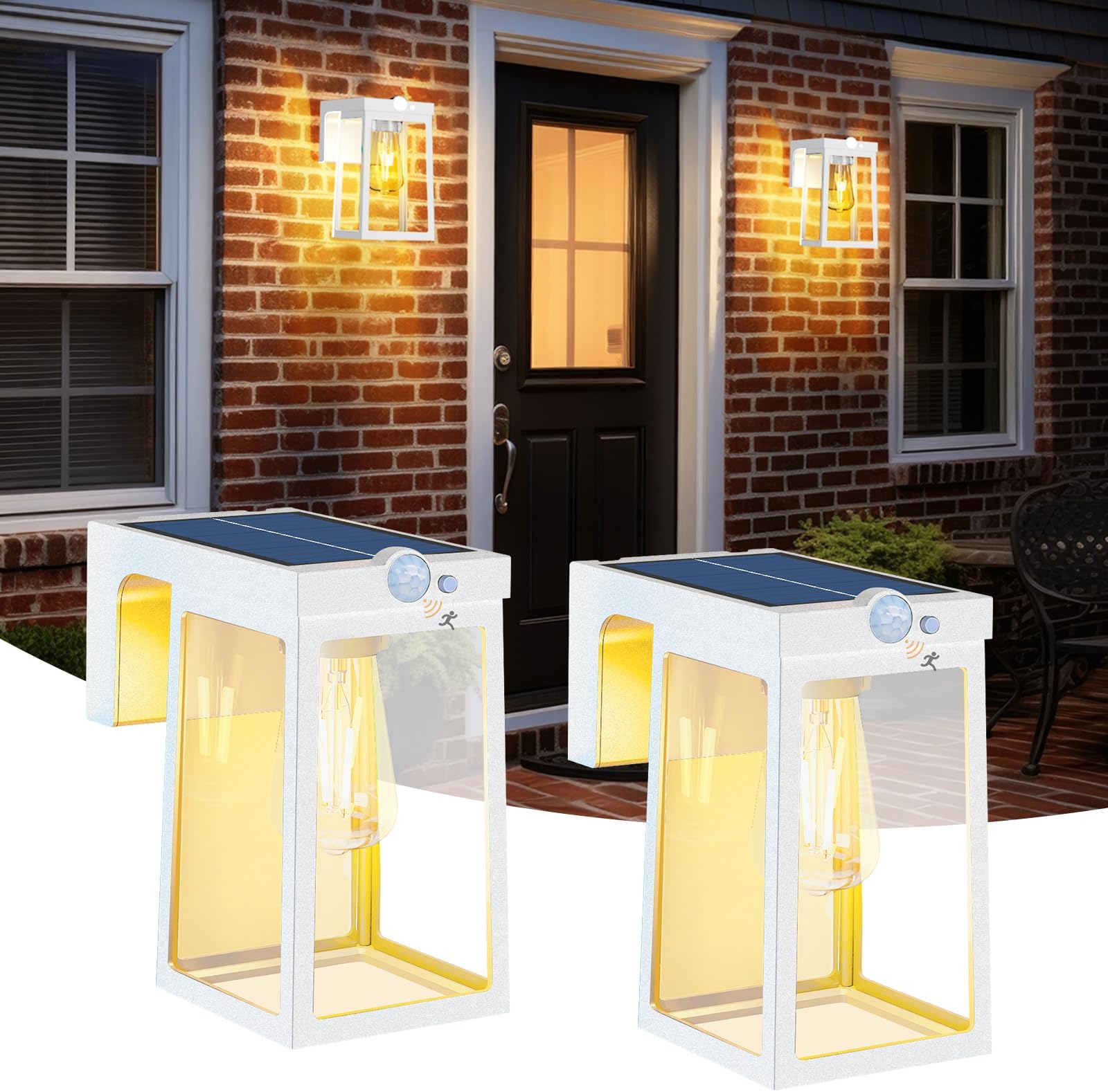 Motion Sensor Outdoor Light Fixture, 16 Inch Dusk to Dawn Solar ...