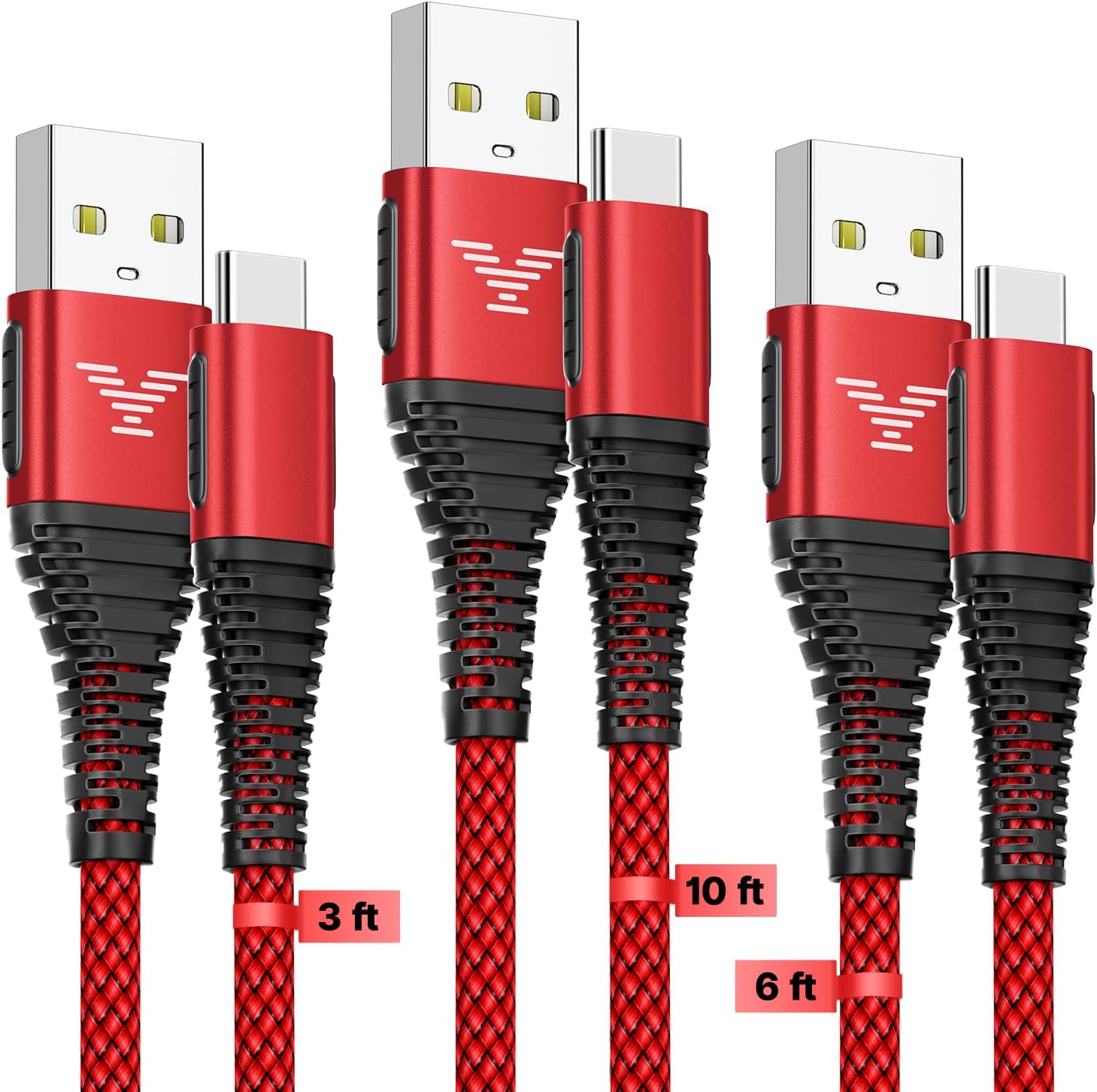 Amazon.com: USB Type C Charger Fast Charging Cable 3/6/10Ft 3.1A USBC ...