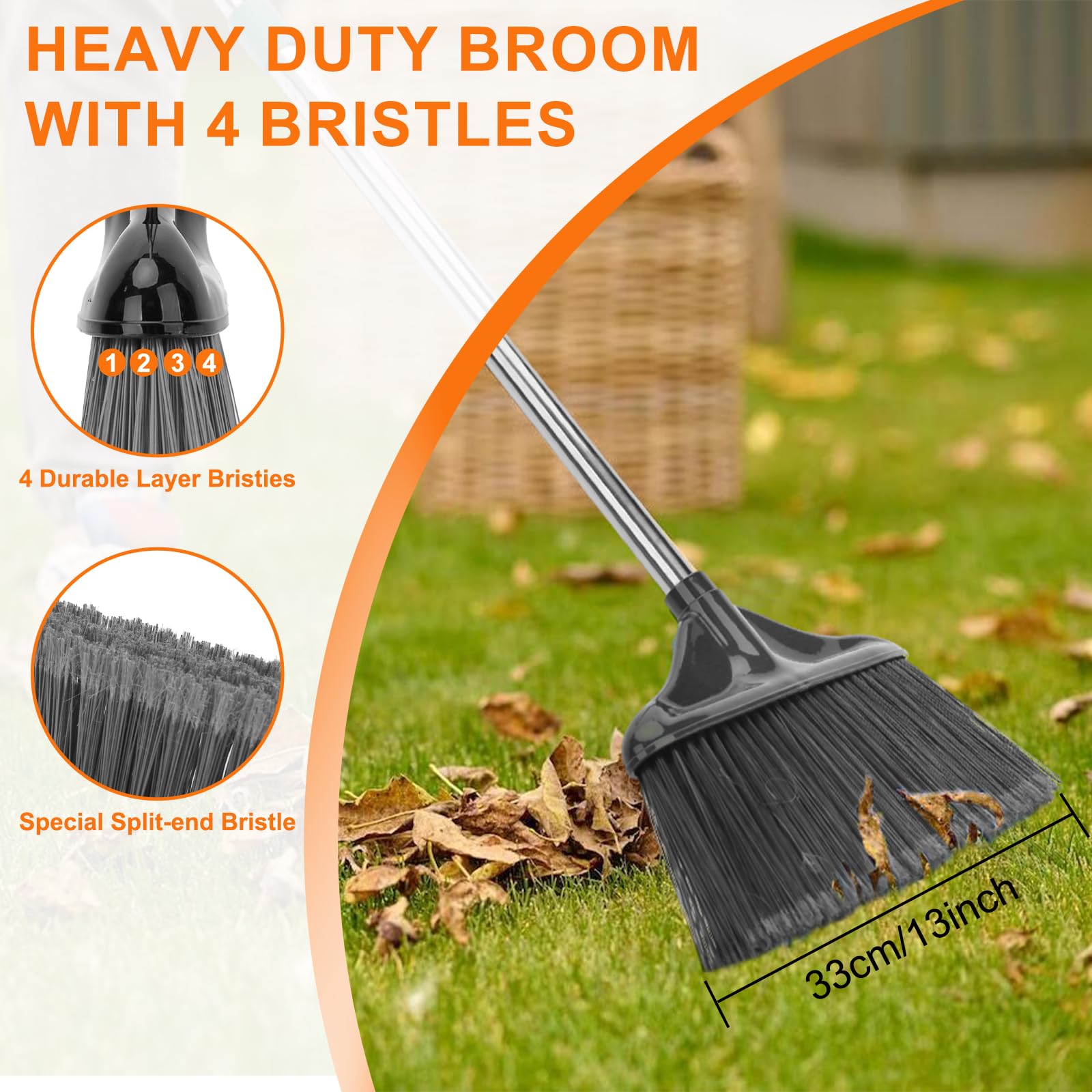 Snapklik.com : Heavy Duty Broom Outdoor Indoor Commercial Broom