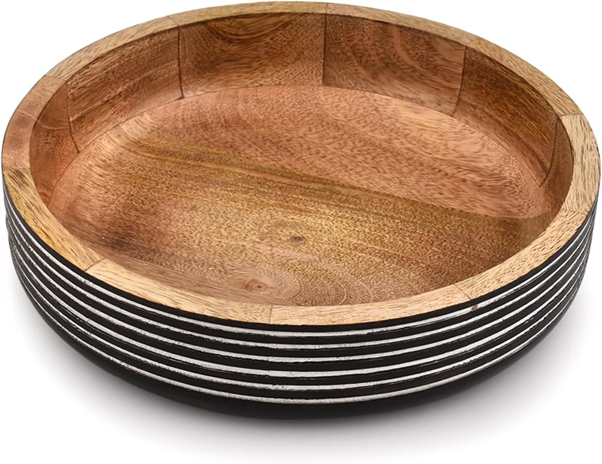 Amazon.com: EDHAS Decorative Bowls Mango Wood Round Wood Decorative ...