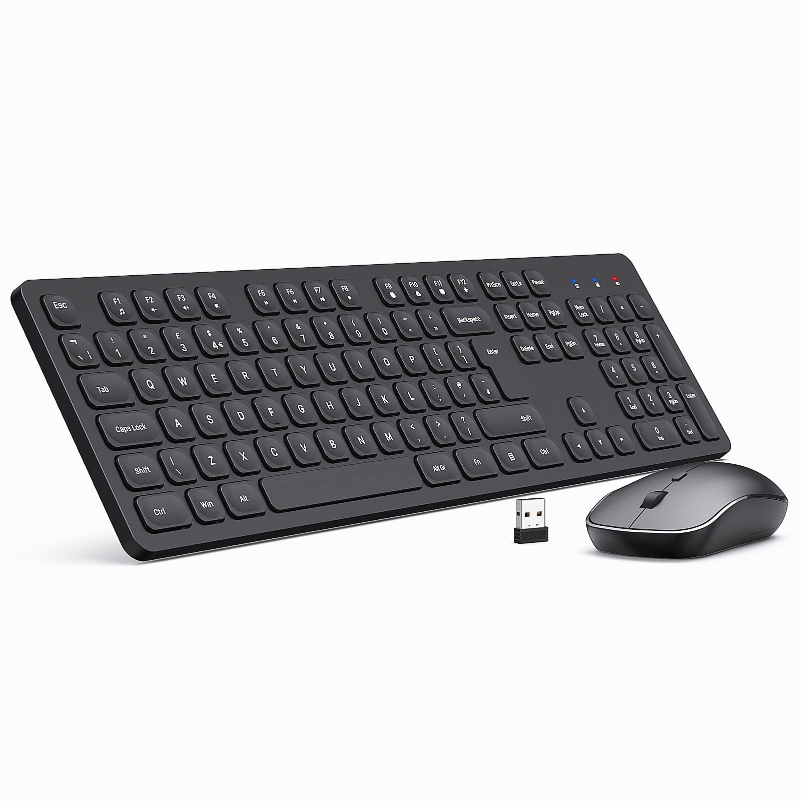 Buy TedGem Wireless Keyboard and Mouse, 2.4GHz Ultra-Thin Full-Size ...