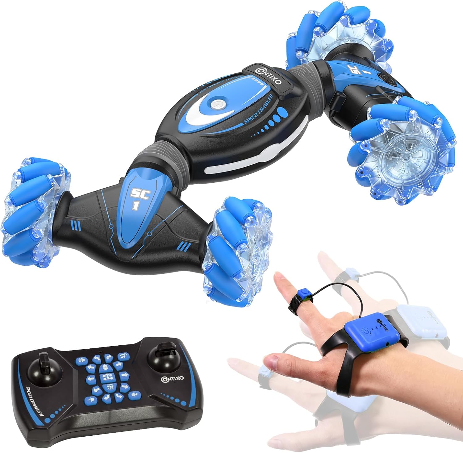 Amazon.com: Contixo SC1 Remote Control Car, Blue 2.4GHz 4WD Hand Motion ...