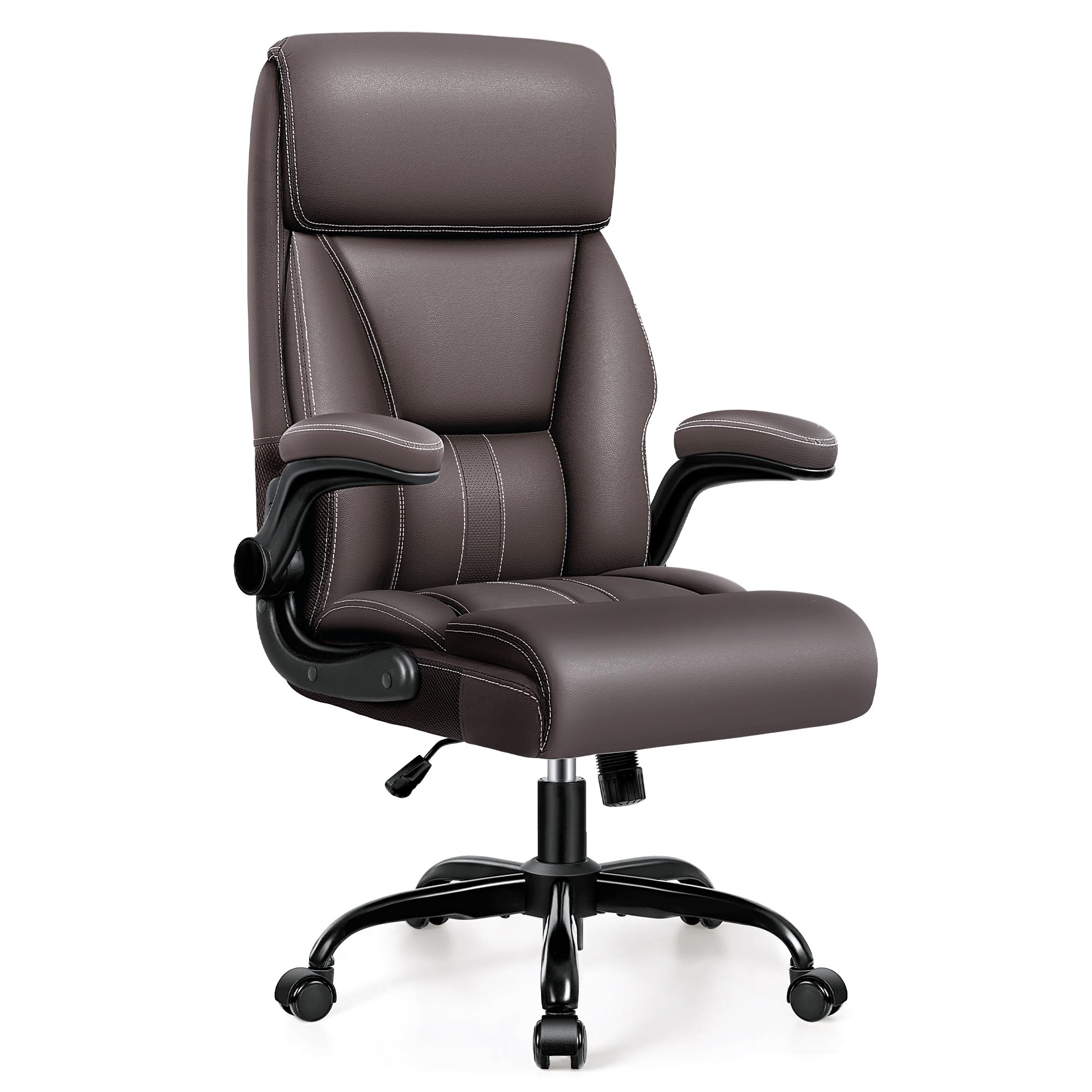Amazon.com: Office Chair, Executive Leather Chair Ergonomic Home Office ...