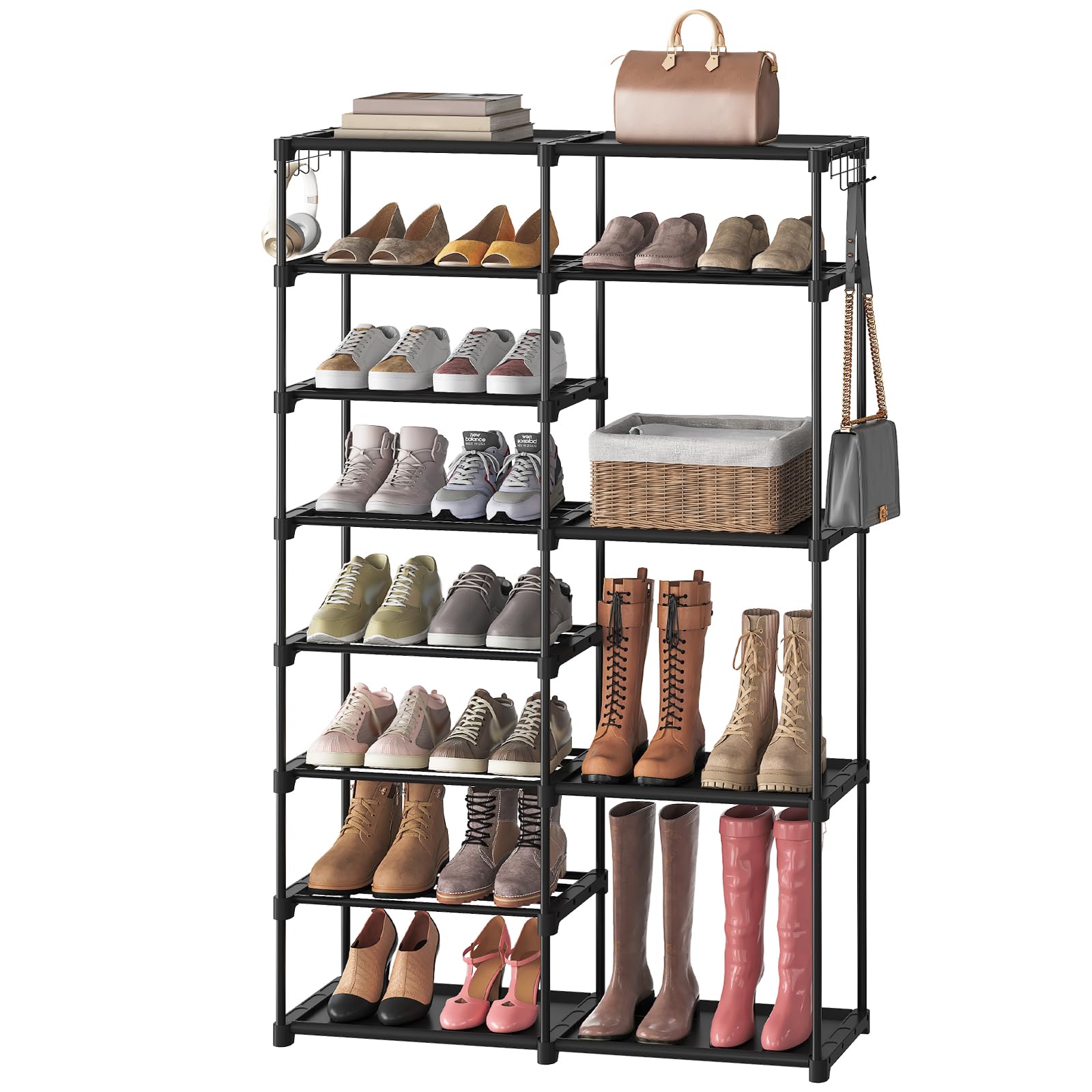 Shoe Organizer, 8-Tier Large Capacity Shoe Rack for Closet, Holds 26-32 ...