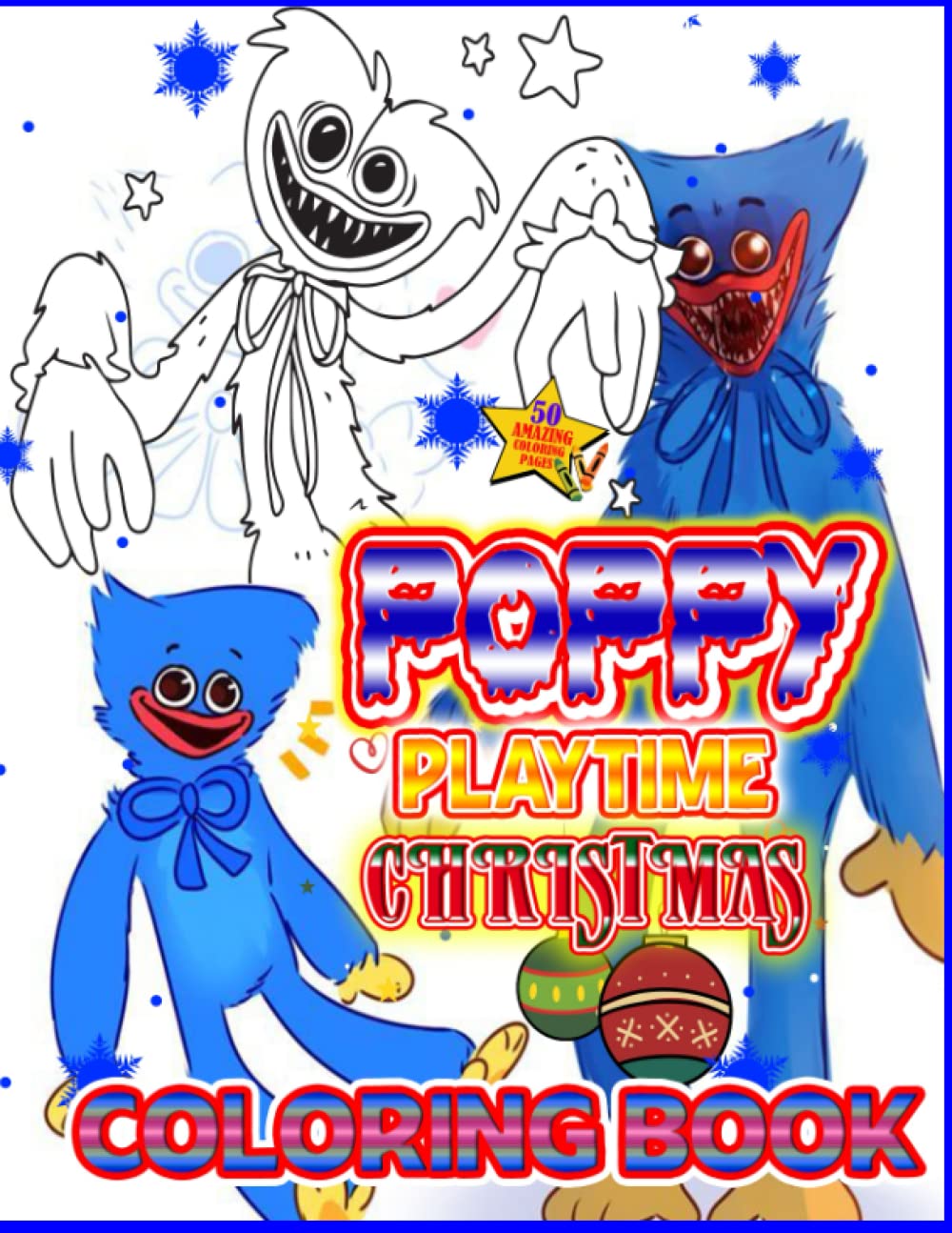 Poppy Playtime Christmas Coloring Book Huggy Wuggy Coloring Book With ...