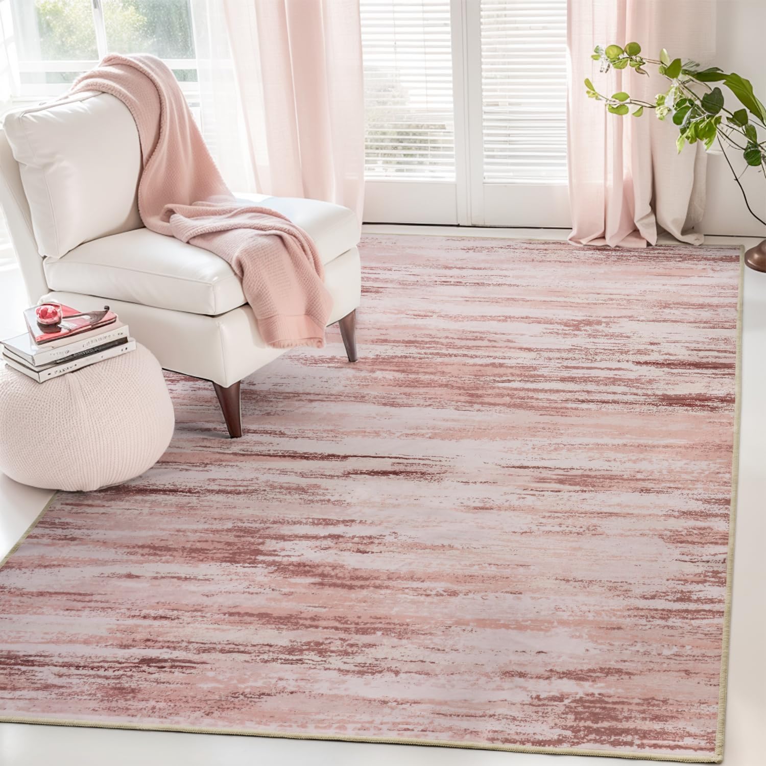 Amazon.com: tchdio Pink Rug-5x7 Area Rugs for Living Room, Ultra Soft ...