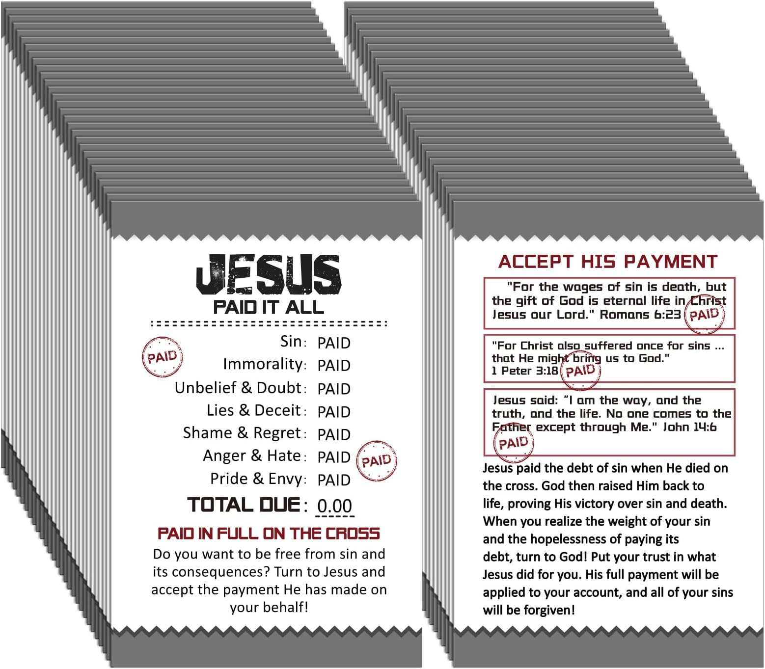 Amazon.com : Moments With The Book Jesus Paid It All (Mini Gospel Tract ...