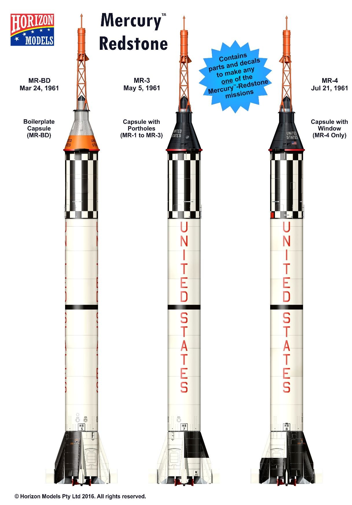 Mercury Spacecraft Model Kits