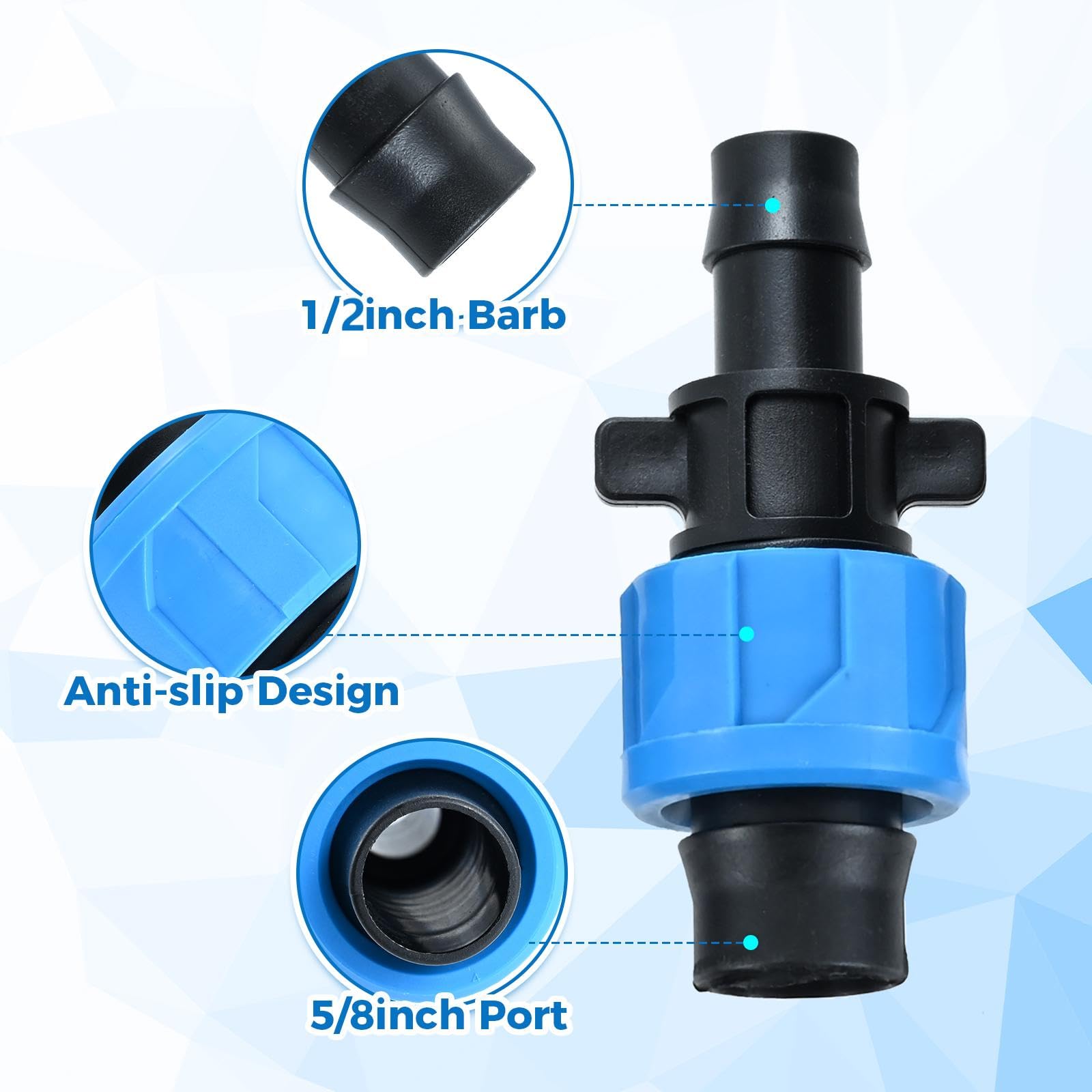 Snapklik.com : 50 Pcs Drip Irrigation Connector, Drip Tape Fittings ...