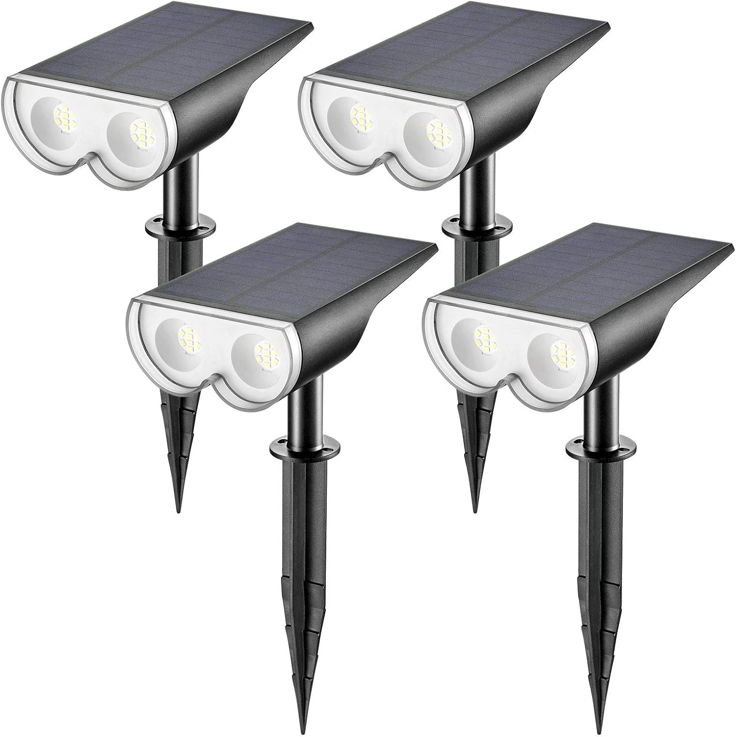 Linkind StarRay Solar Spot Lights Outdoor, 16 LEDs IP67 Waterproof Dusk ...