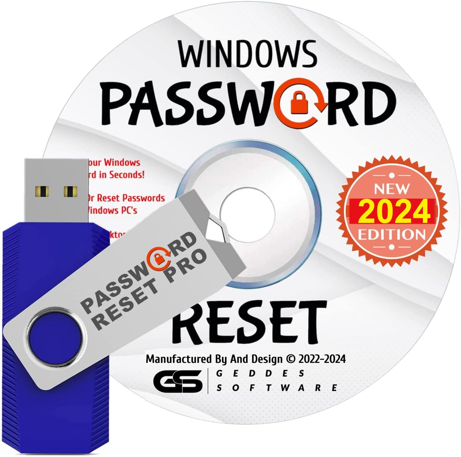 Amazon.com: GEDDES Password Reset Recovery Pro USB and DVD Set NEW 2024 ...