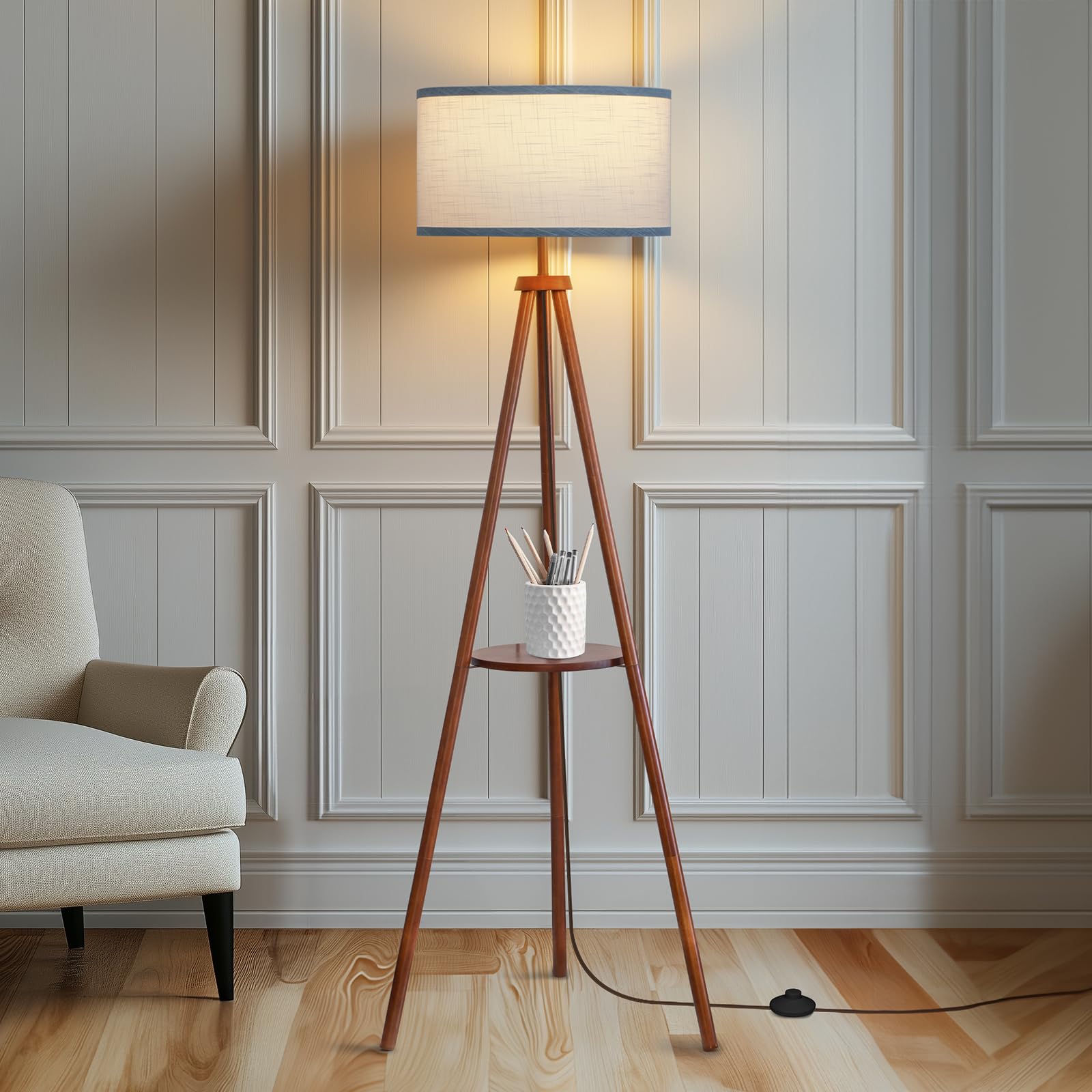 EOEYYOYB Floor Lamps for Living Room, Modern Standing Lamp with Shelf ...
