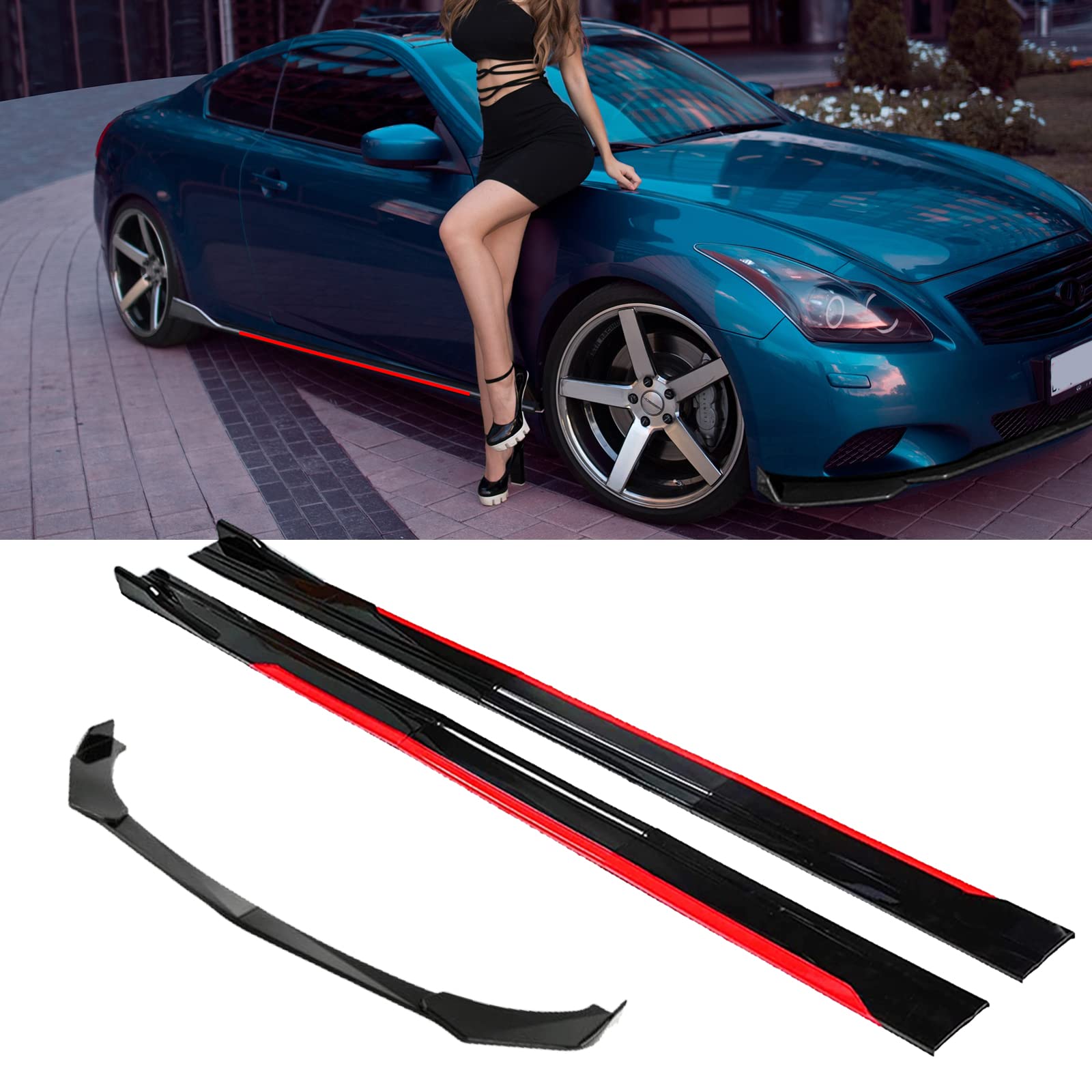 Amazon.com: Universal Glossy Black Front Bumper Lip Chin Spoiler ...