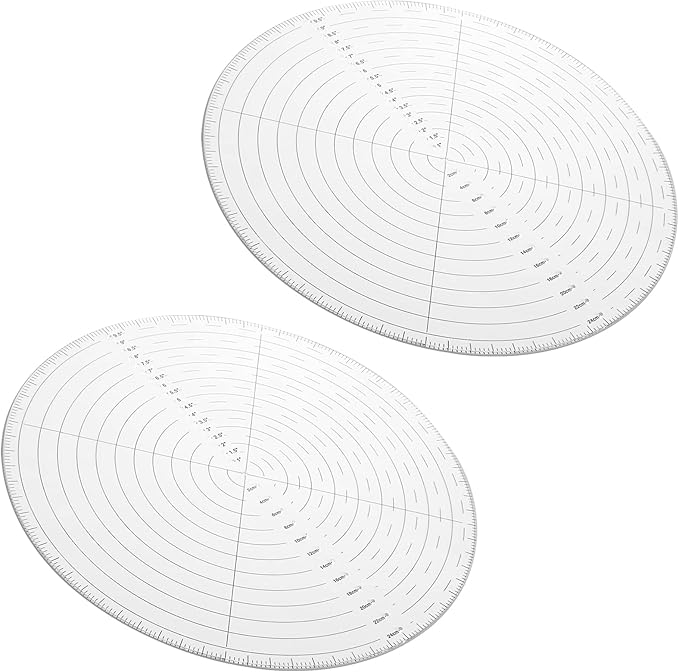 2 PS 10" Pcs Center Finder Compass Round Clear Acrylic for Drawing ...