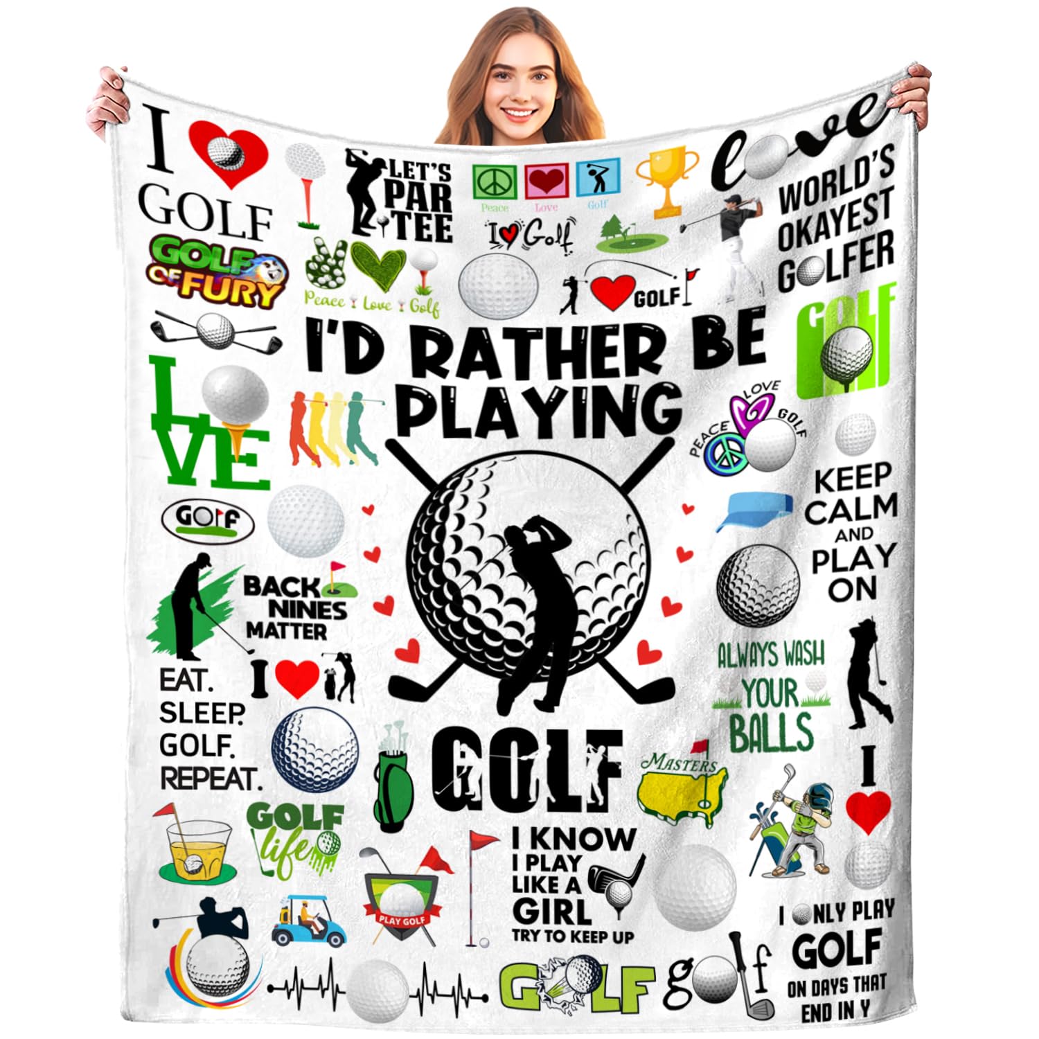 Amazon.com: Golf Blanket Gifts Merch for Men Women Soft Flannel Golfing ...