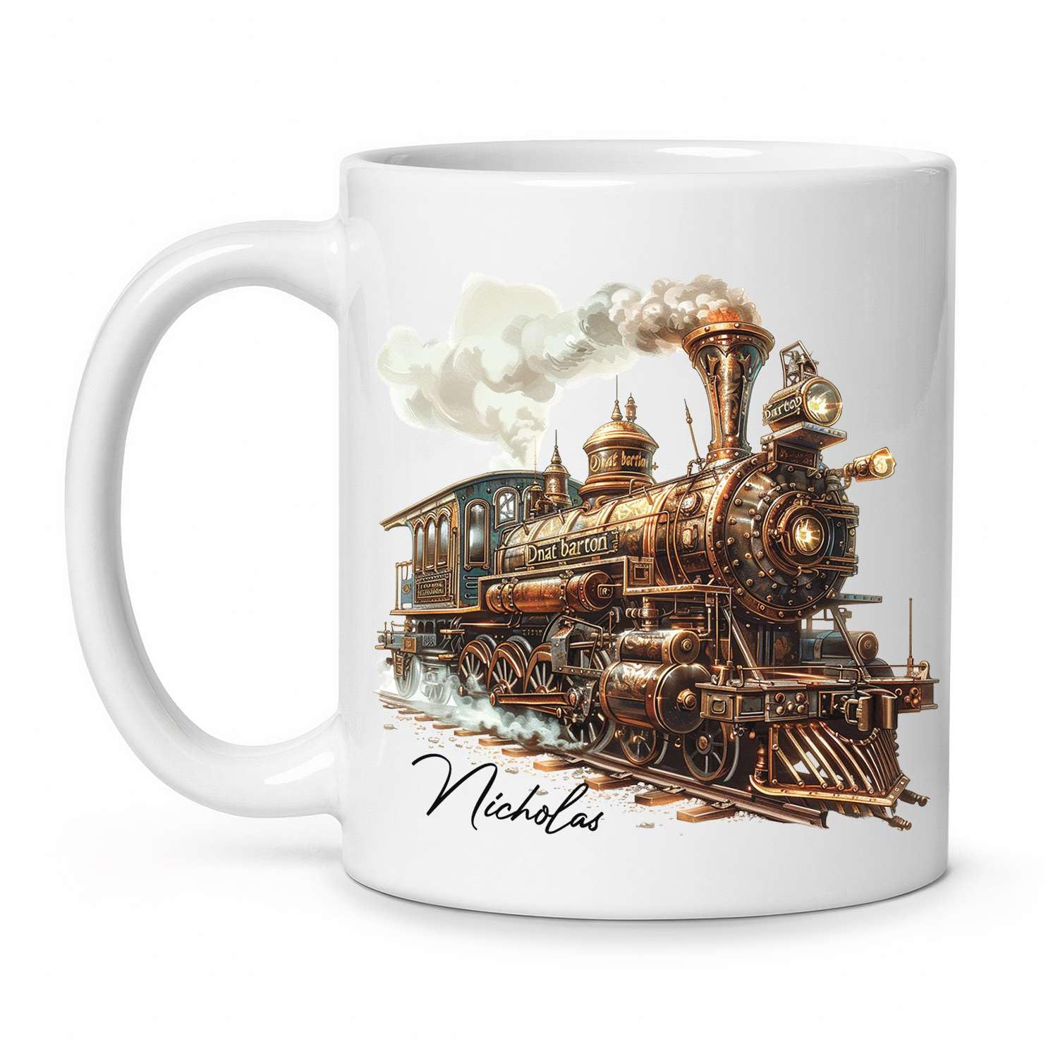 Amazon.com: Customized Vintage Locomotive Design Ceramic Cup ...