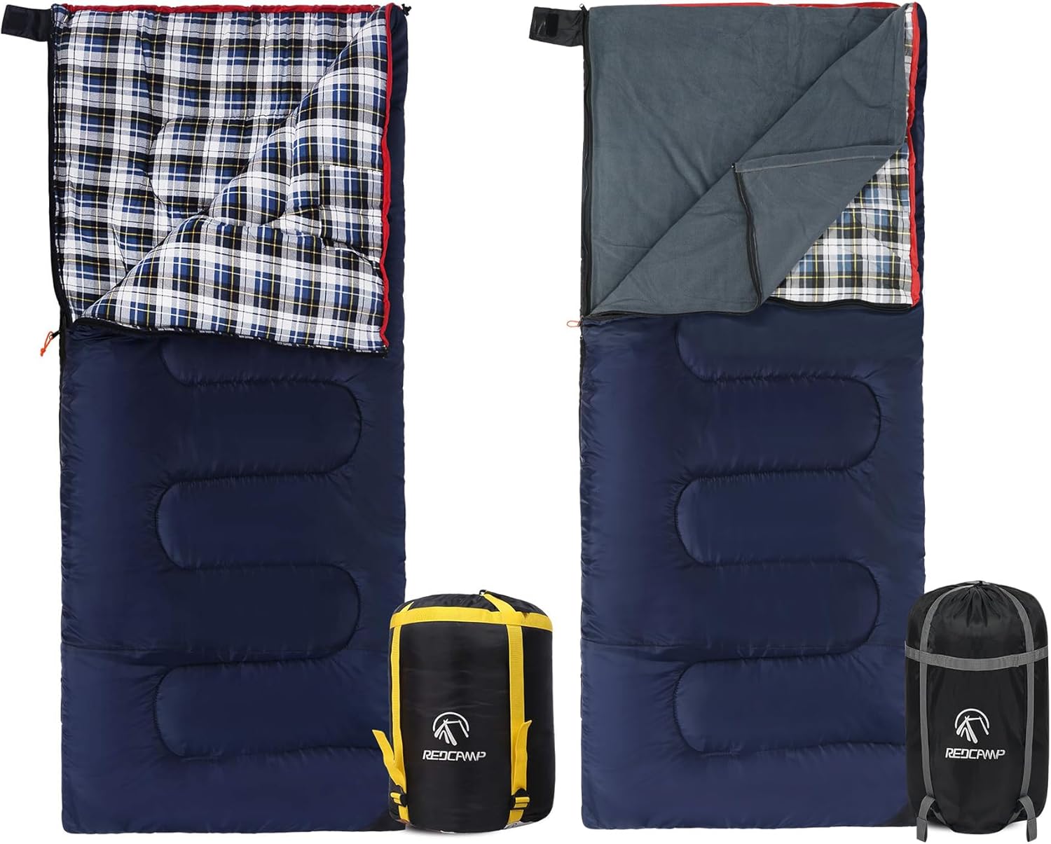 Amazon.com : REDCAMP Outdoors Cotton Flannel Sleeping bag for Camping ...