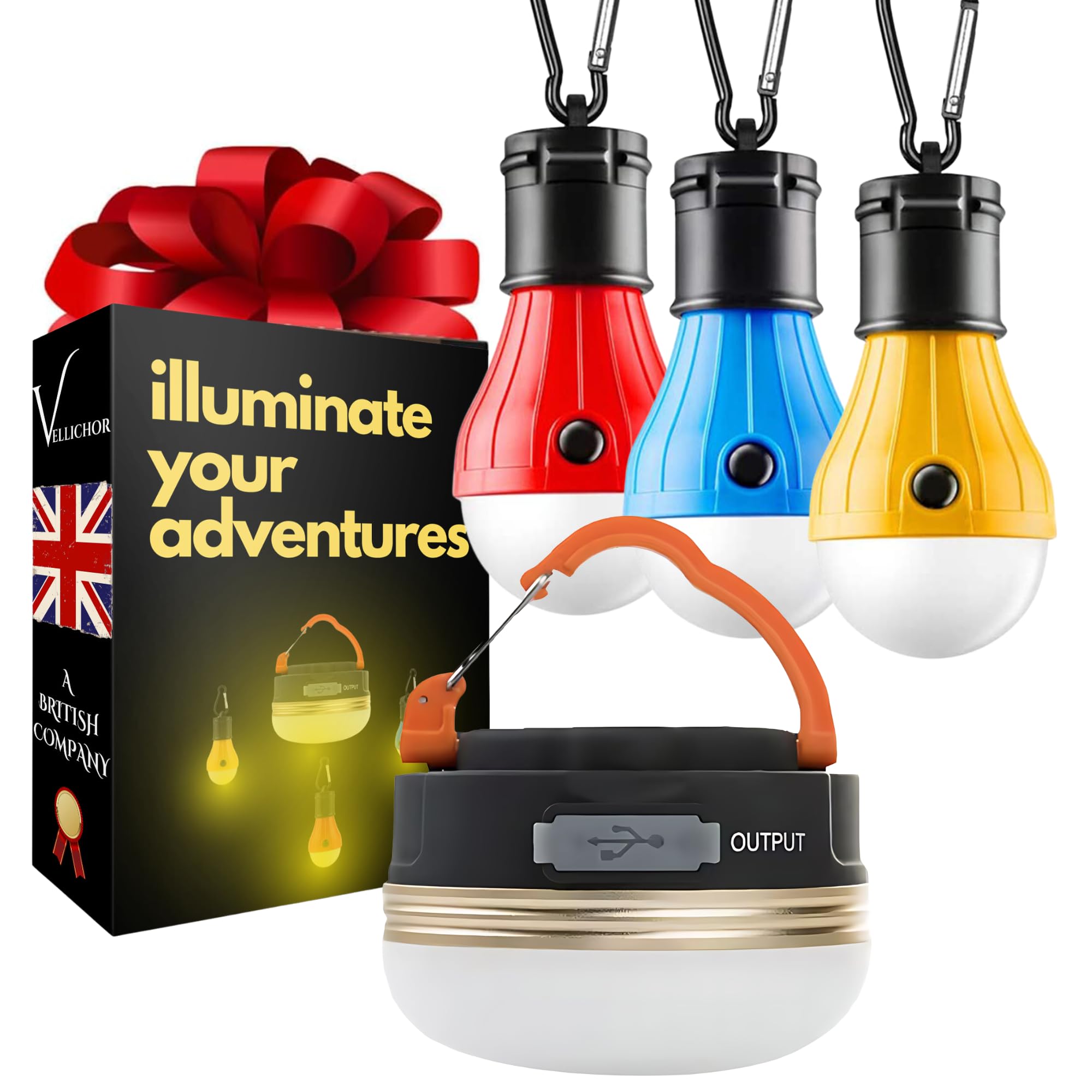 4-Pack Cordless Hurricane Lantern Set - USB Rechargeable Overhead Lamp ...