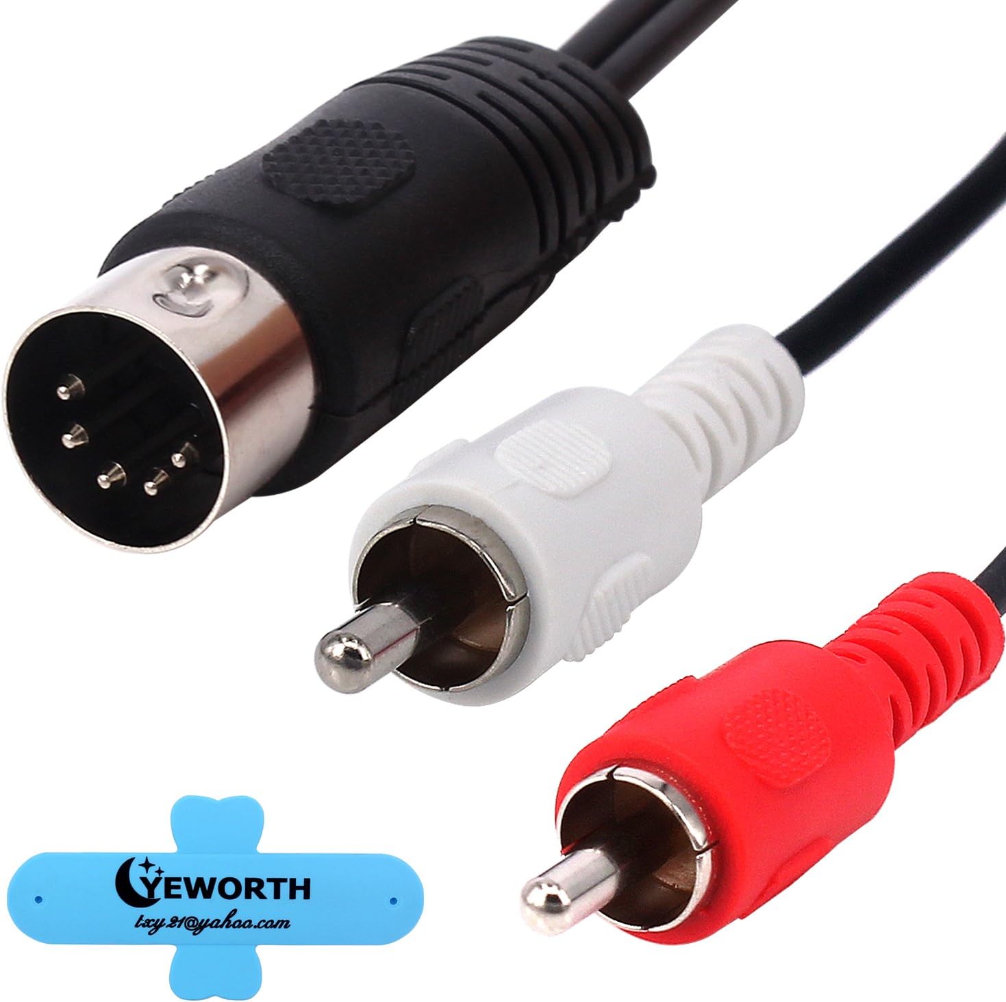 Amazon.com: Yeworth 5 Pin DIN to RCA Cable,Premium 5ft/1.5m 5-Pin Din ...