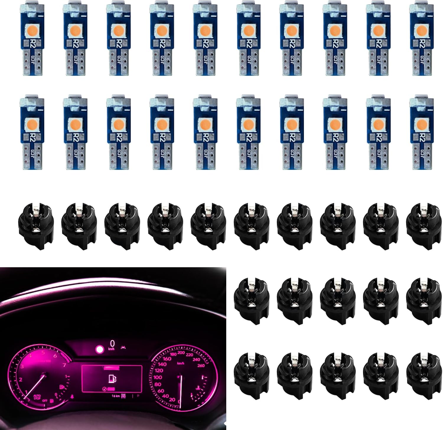 Amazon.com: NTNEV Led Bulb Dash Lights Super Bright, T5 37 74 LED Bulb ...