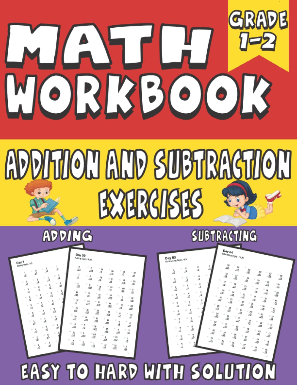 Buy Math Workbook Grade 1 - 2 Addition And Subtraction Exercises: 1st ...