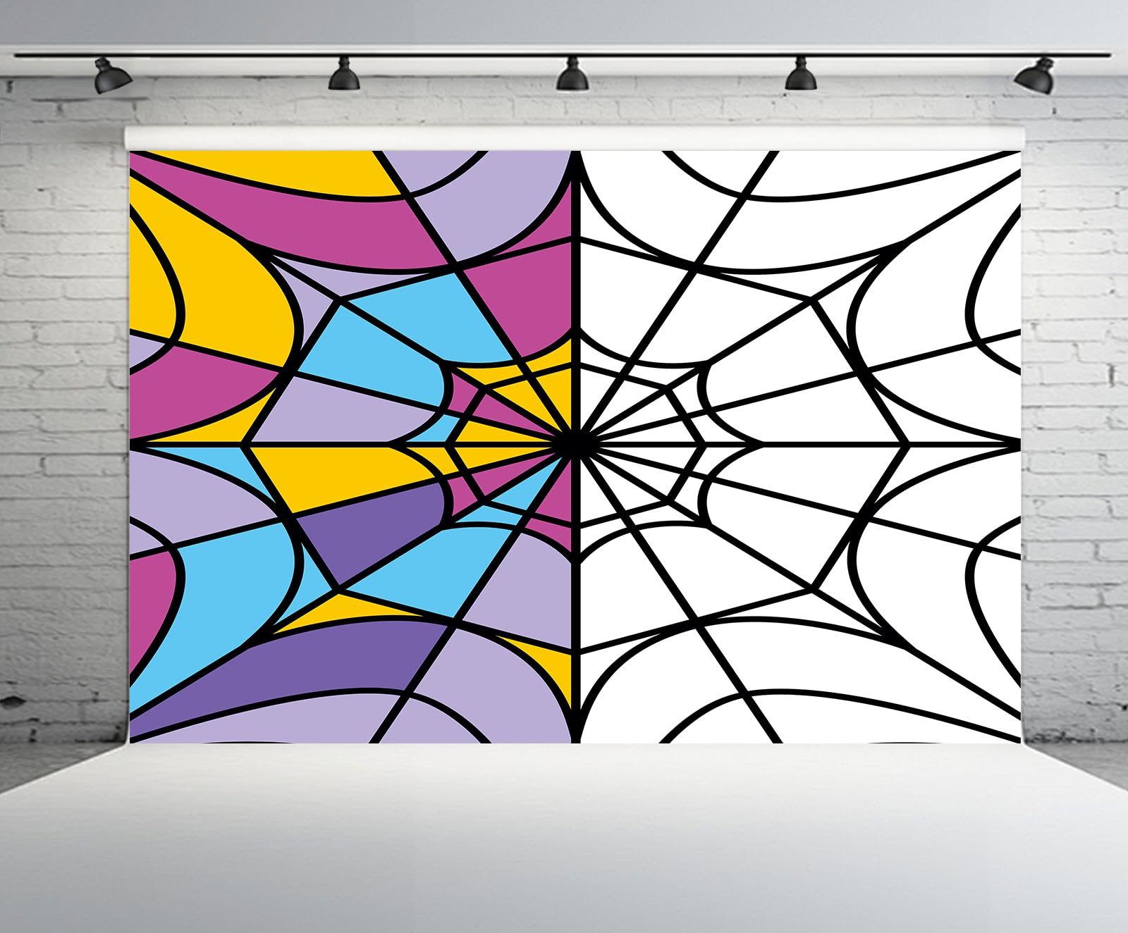 Amazon.com : CHNYWORK 5x4ft Spider Wed Window Backdrop Gothic Theme ...