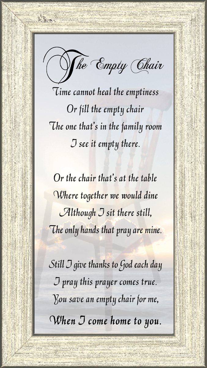 Buy The Empty Chair Memorial Bereavement Poem Frame Gift in Remembrance ...
