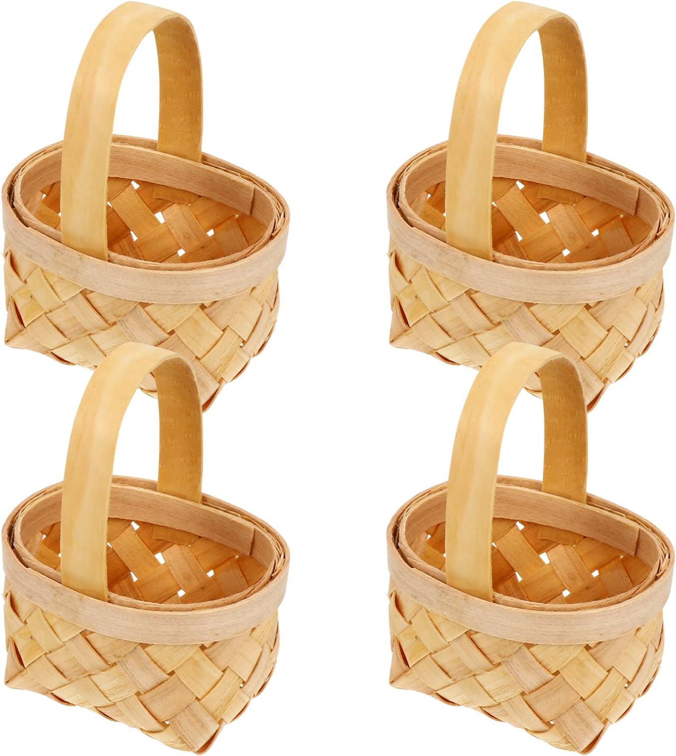 Amazon.com: YARNOW Small Woven Basket with Handle, 4pcs Wicker Basket ...