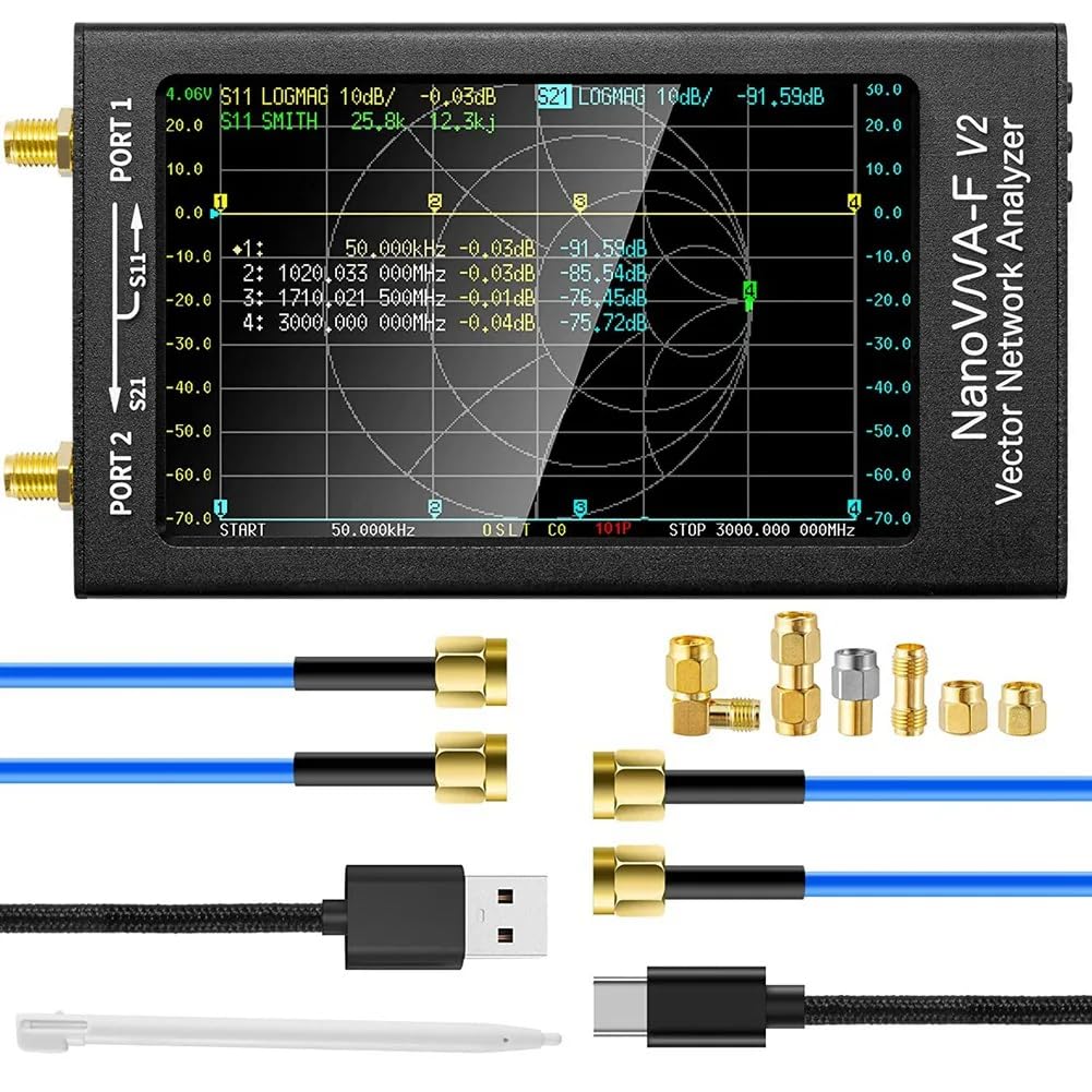Amazon | NanoVNA-F V2 ベクトルネットワークアナライザー 4.3インチ 50kHz-3GHz HF VHF UHF VNA アンテナアナライザー 5000mAhバッテリー ...