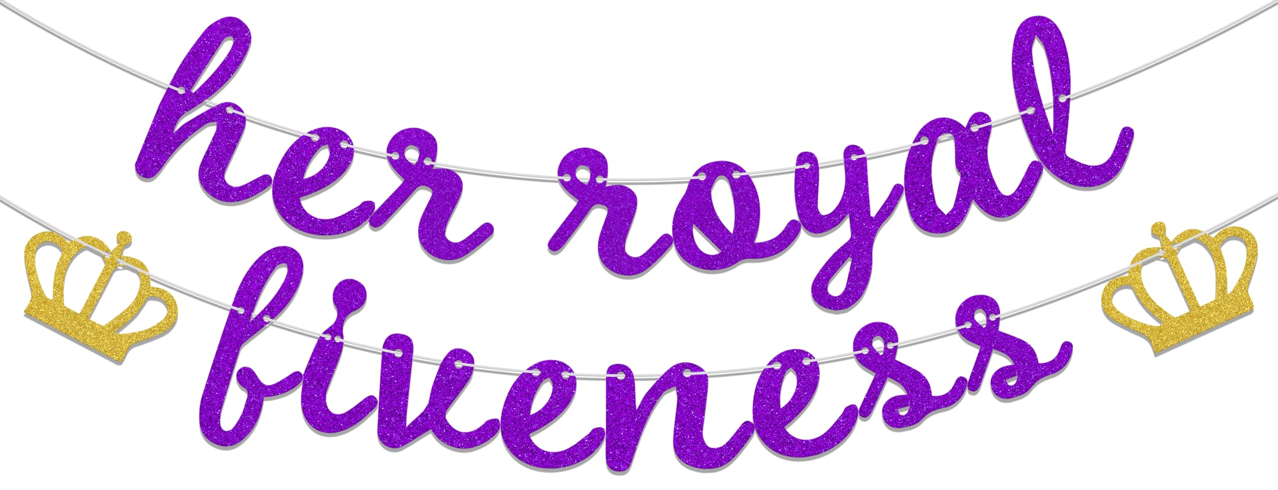 Amazon.com: Her Royal Fiveness Banner, Happy 5th Birthday Decorations ...