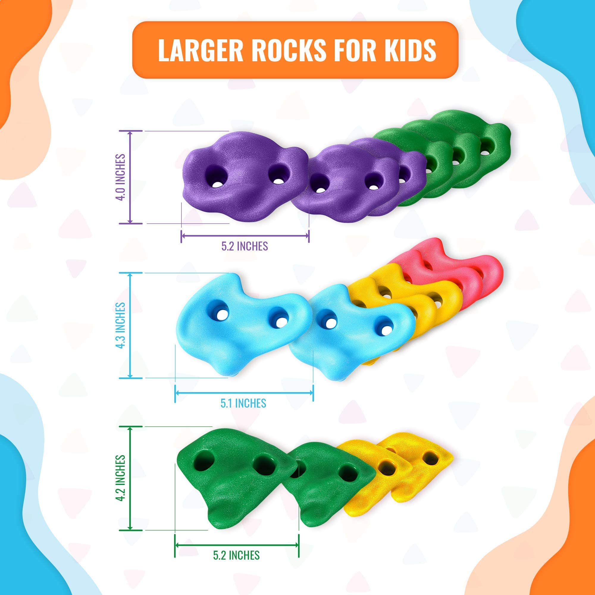 Buy Hyponix Ninja Tree Climbing Kit – 16 Rock Climbing Holds for Kids 8 ...