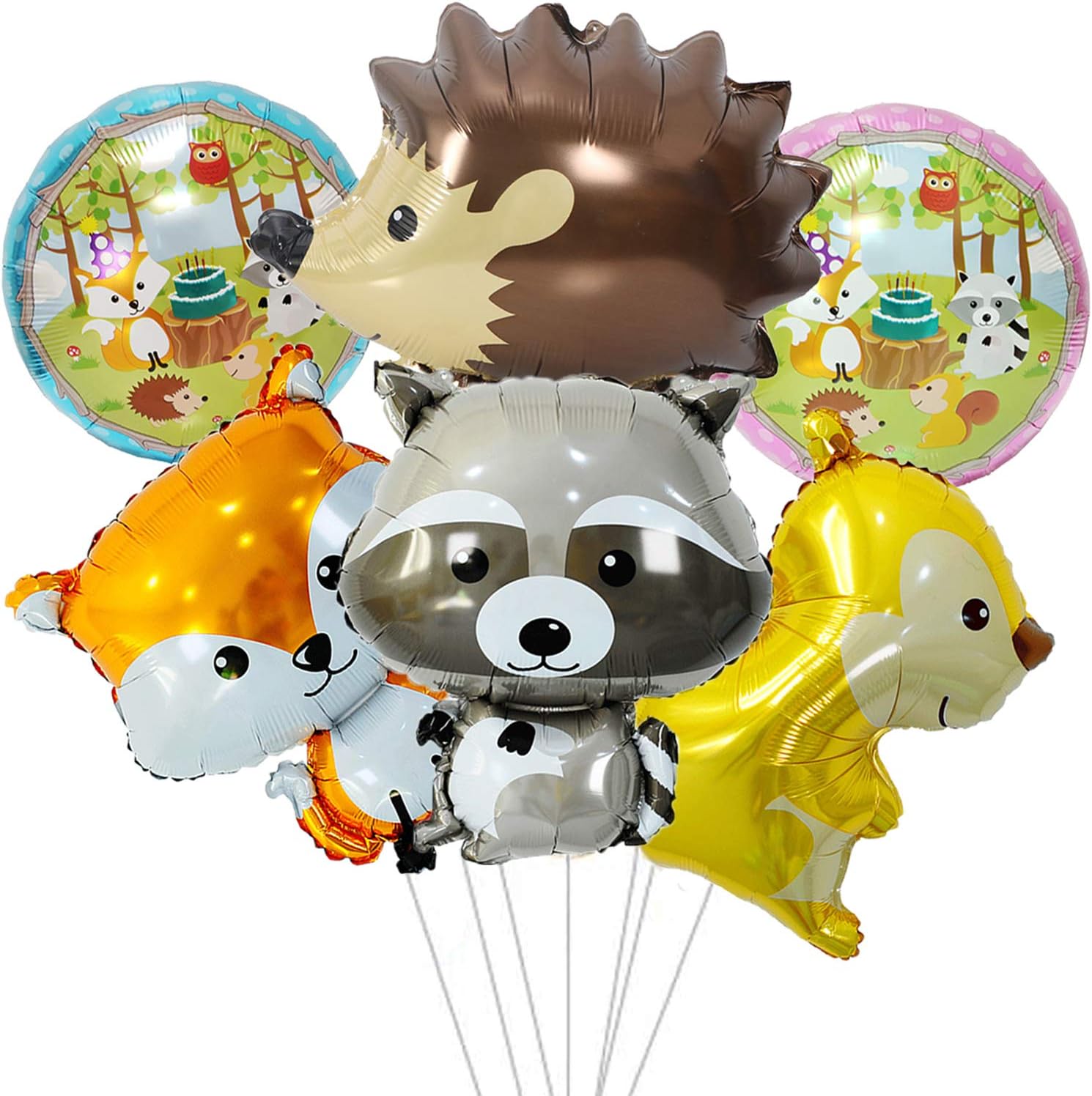Amazon.com: 6PCS Woodland Animals Foil Balloons -Safari Jungle Animals ...
