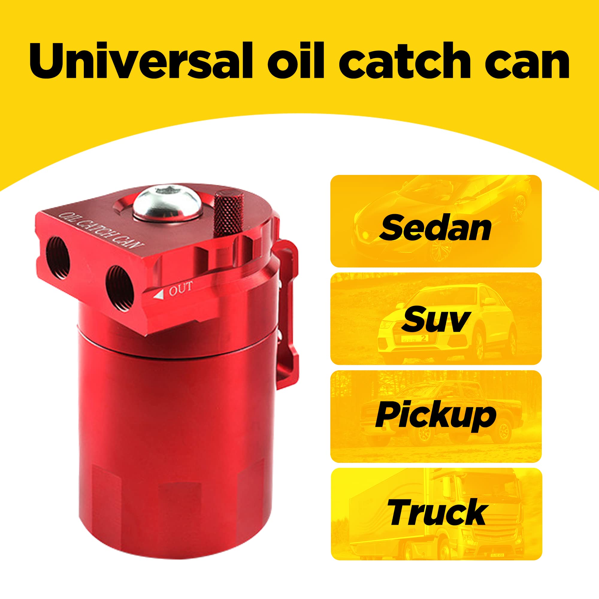 Snapklik.com : AOCISKA Aluminum Oil Catch Can,Baffled Oil Catch Can Kit ...