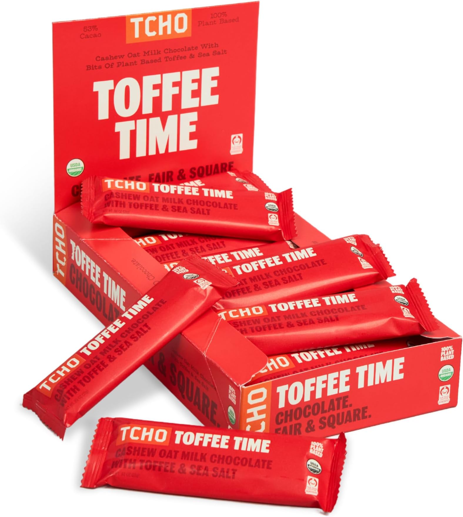 Amazon.com : TCHO Toffee Time Chocolate Bars - 100% Plant-Based Organic ...