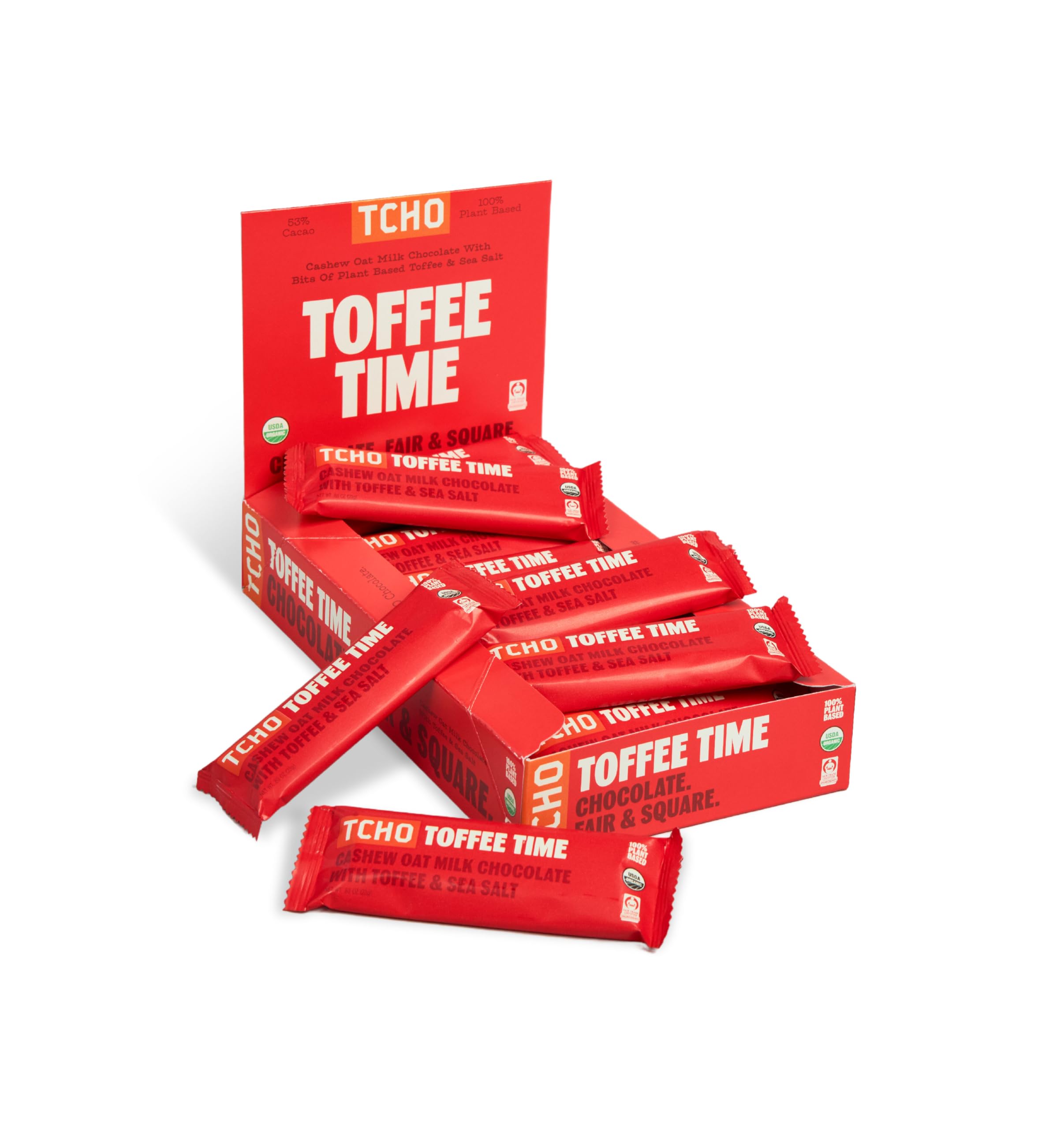Amazon.com : TCHO Toffee Time Chocolate Bars - 100% Plant-Based Organic ...