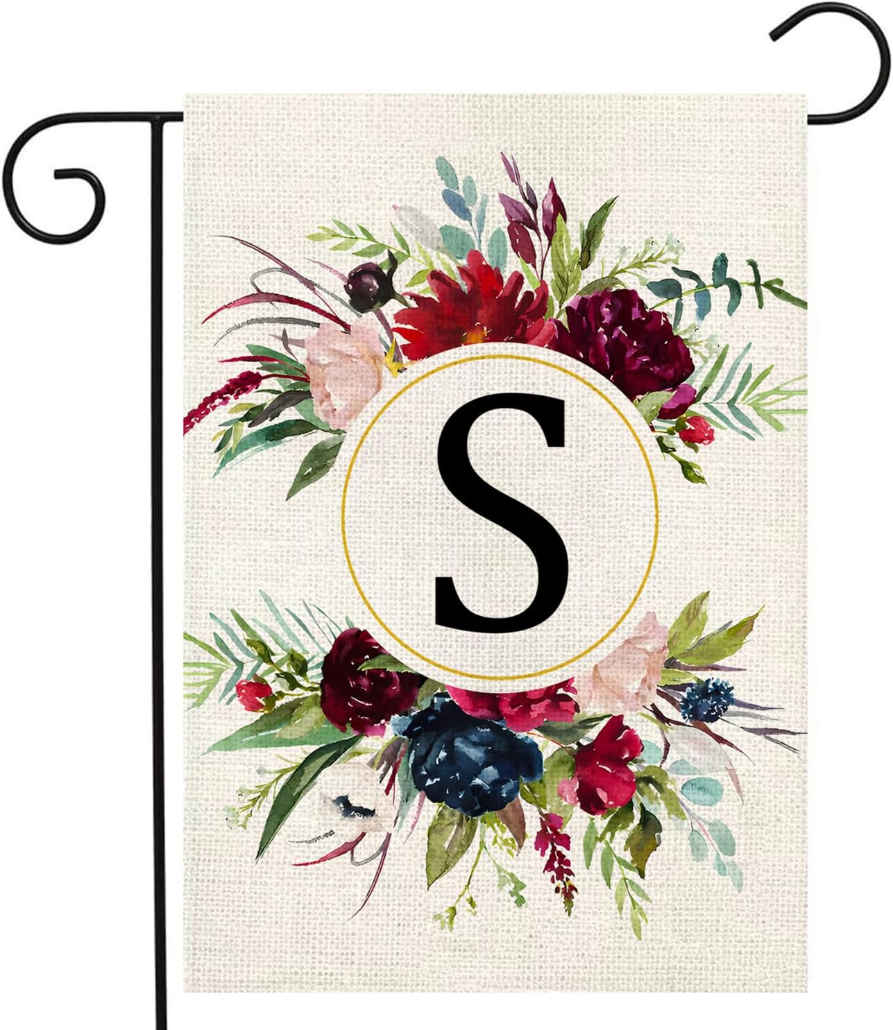Amazon.com : Monogram Letter S Garden Flags, Summer Garden Flag 12x18 ...