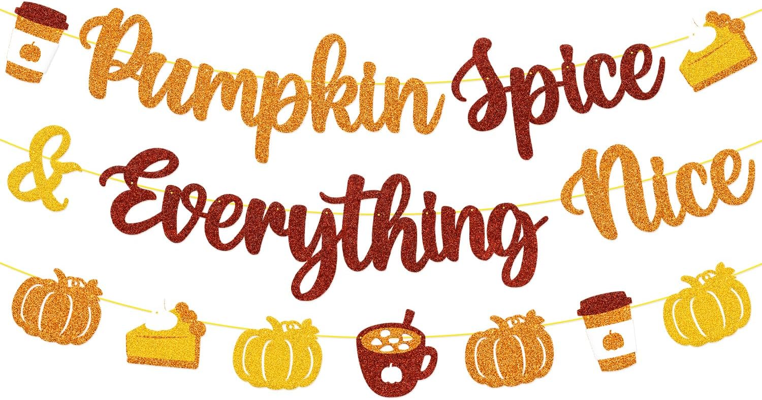 Amazon.com: Pumpkin Spice and Everything Nice Banner Fall Autumn ...