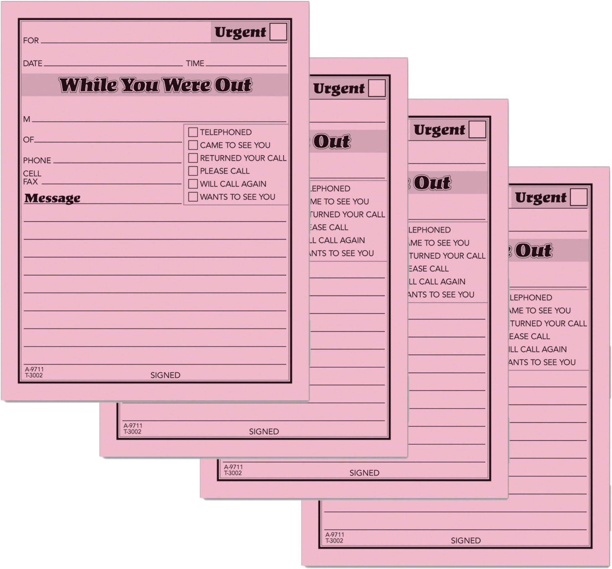 Amazon.com : TOPS While You were Out One-Sided Note Pads, 4.25 x 5.5 ...