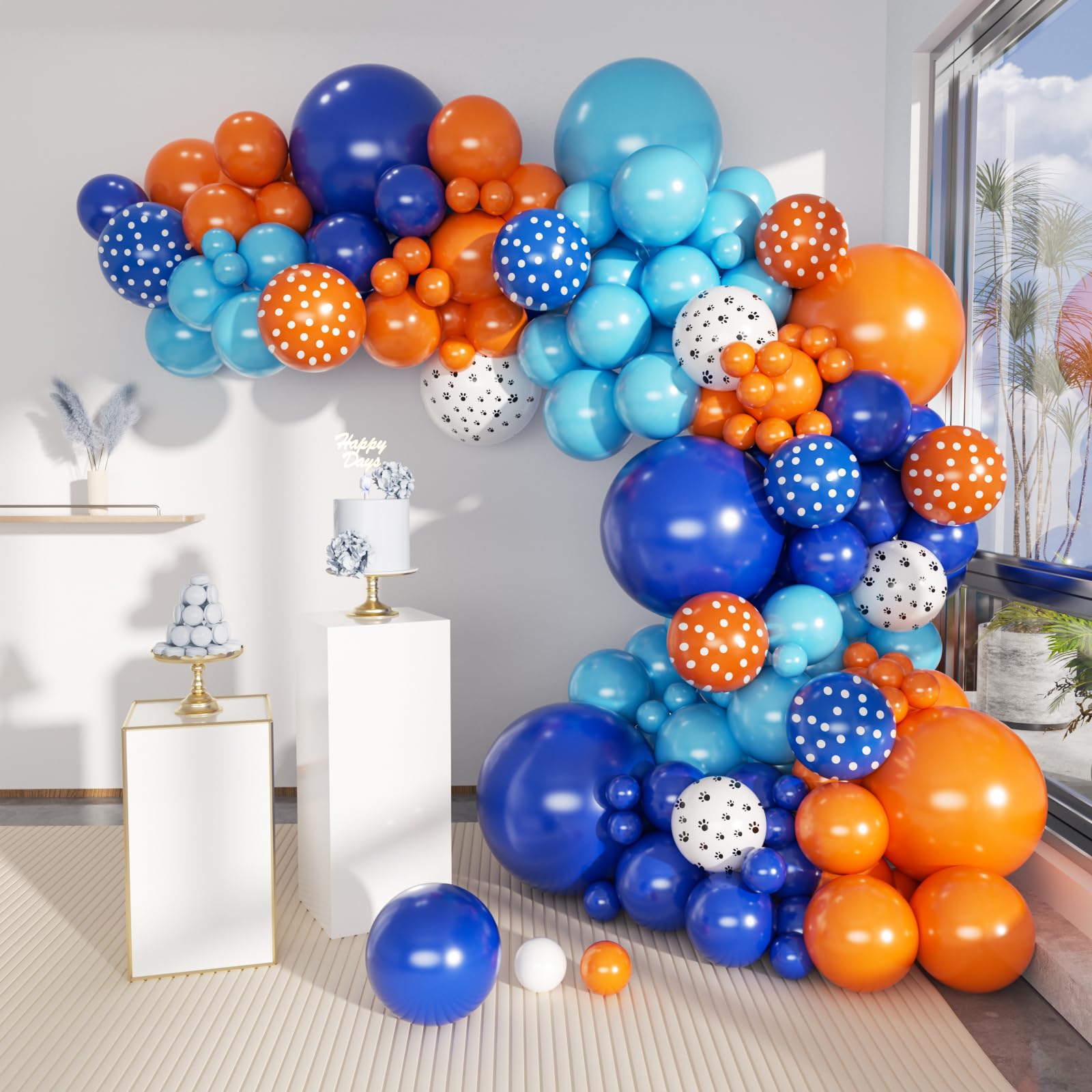 Amazon.com: MEBAY Blue and Orange Balloons Garland Arch Kit, 156 Pcs ...