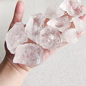 2 lb Rough Crystals Bulk Raw Clear Crystal Healing Stones for Tumbling ...