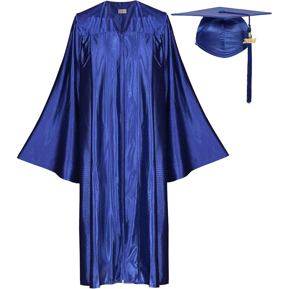 $4/mo - Finance Newrara Adult Shiny Graduation Cap and Gown Tassel Set ...