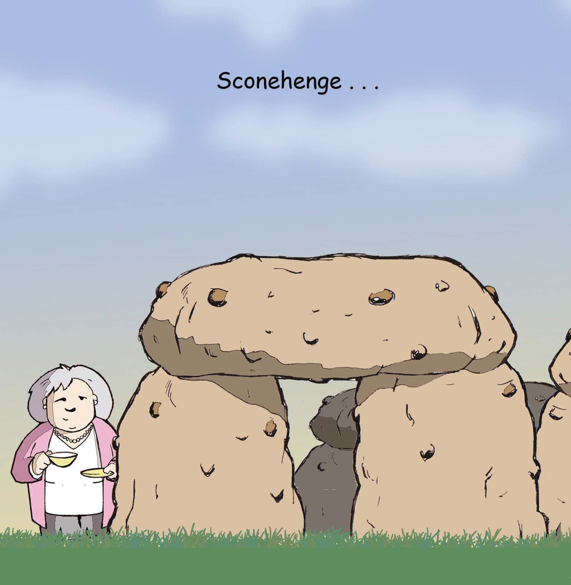 Buy Twizler Funny Card for Her with Woman, Scone and Stonehenge - Blank ...