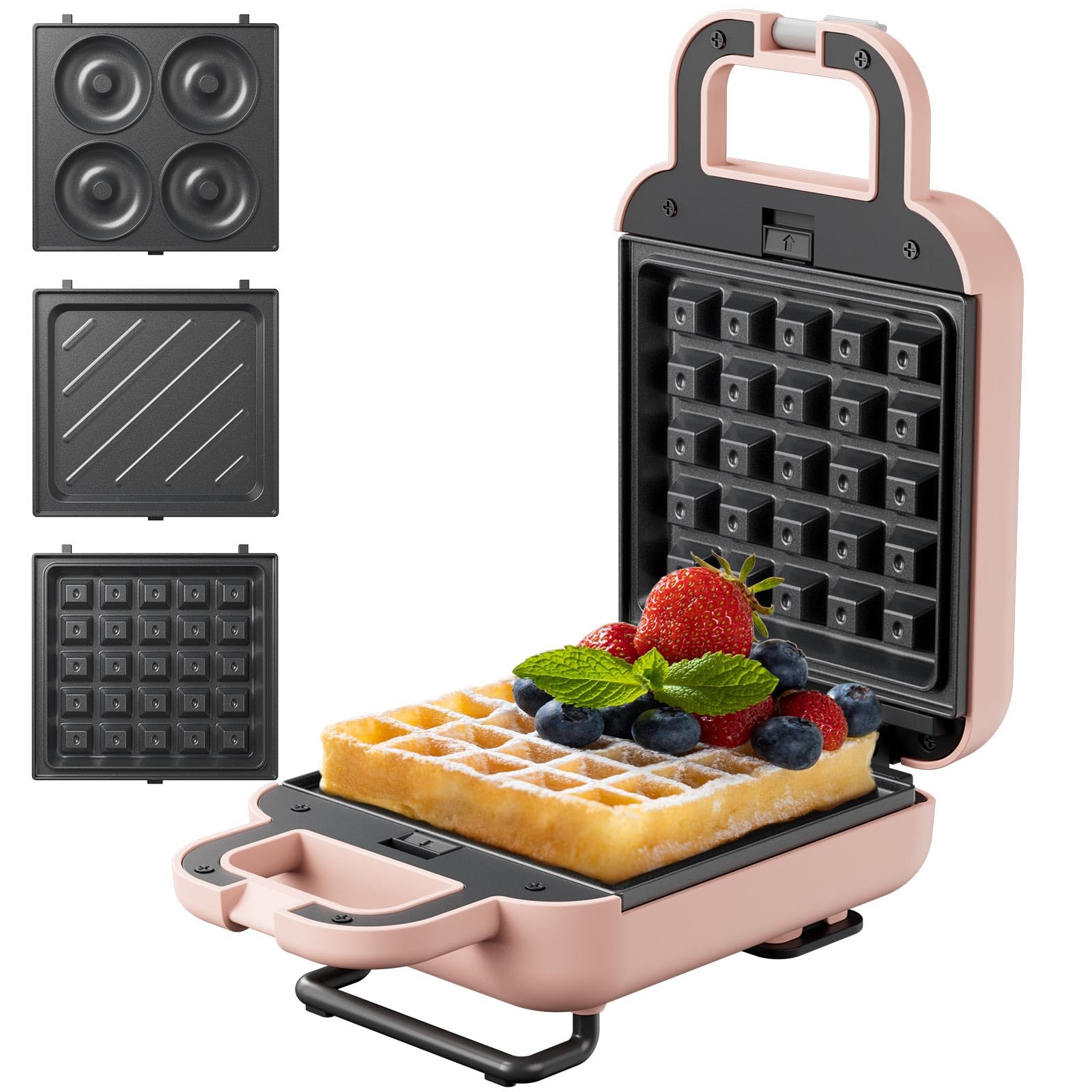 Amazon.com: LIVEN - Mini Waffle Maker with 3 Shapes Removable Plates ...