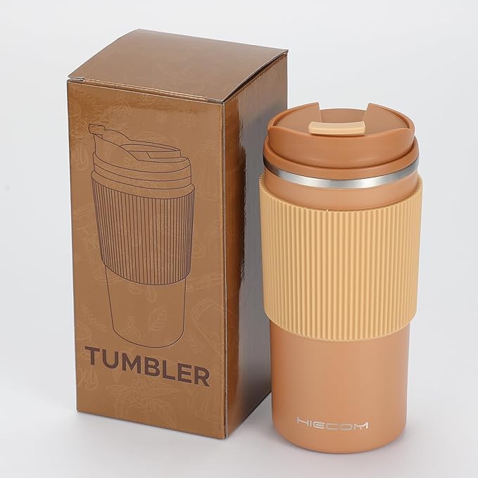 Amazon.com: Hiecom Coffee mug Vacuum Insulated Travel Mug 16oz with ...