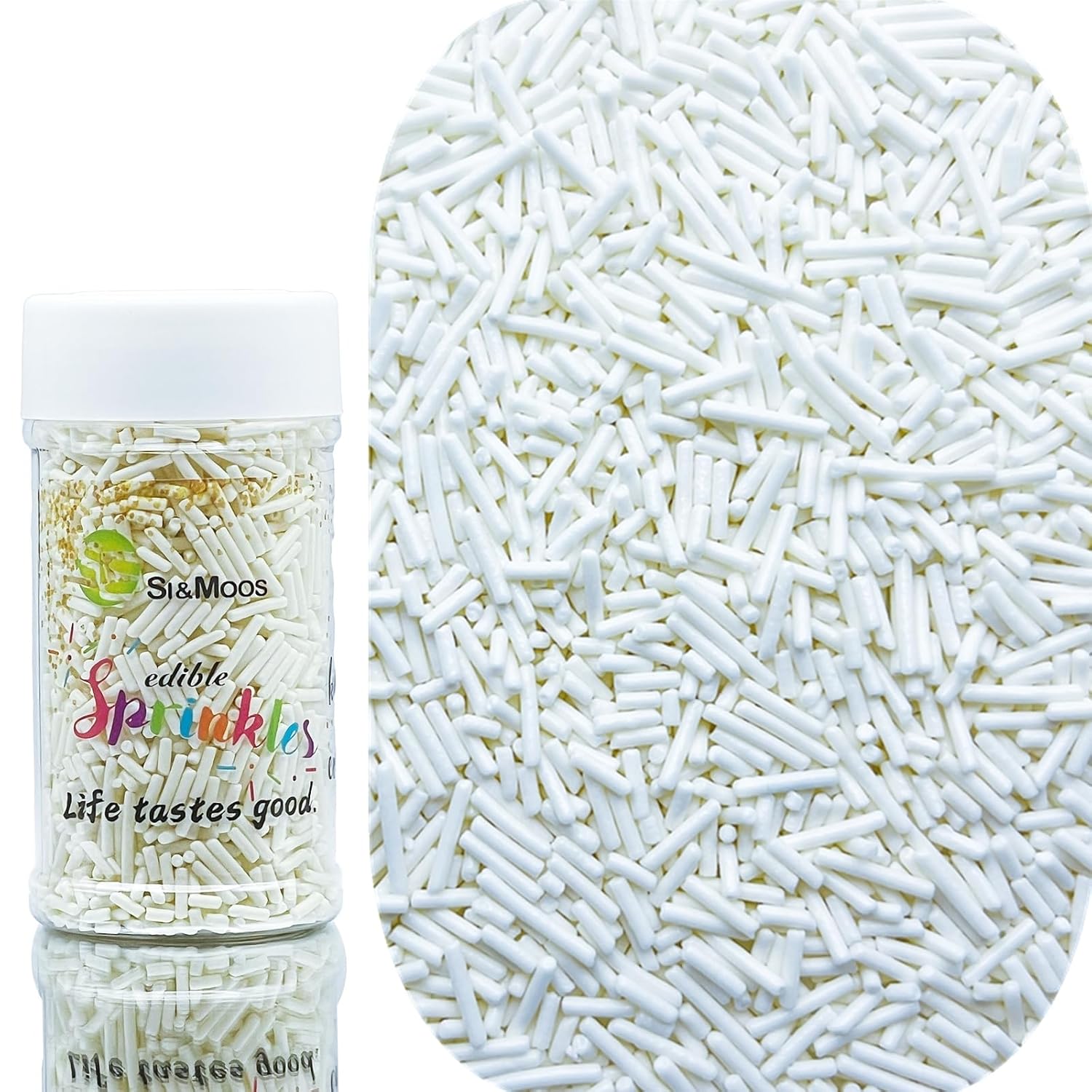 Amazon.com: SE Si&Moos White Jimmies Sprinkles White Sprinkles for Cake ...