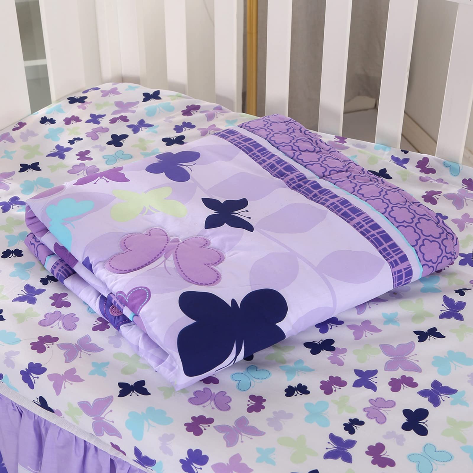 Purple Butterfly Baby Bedding