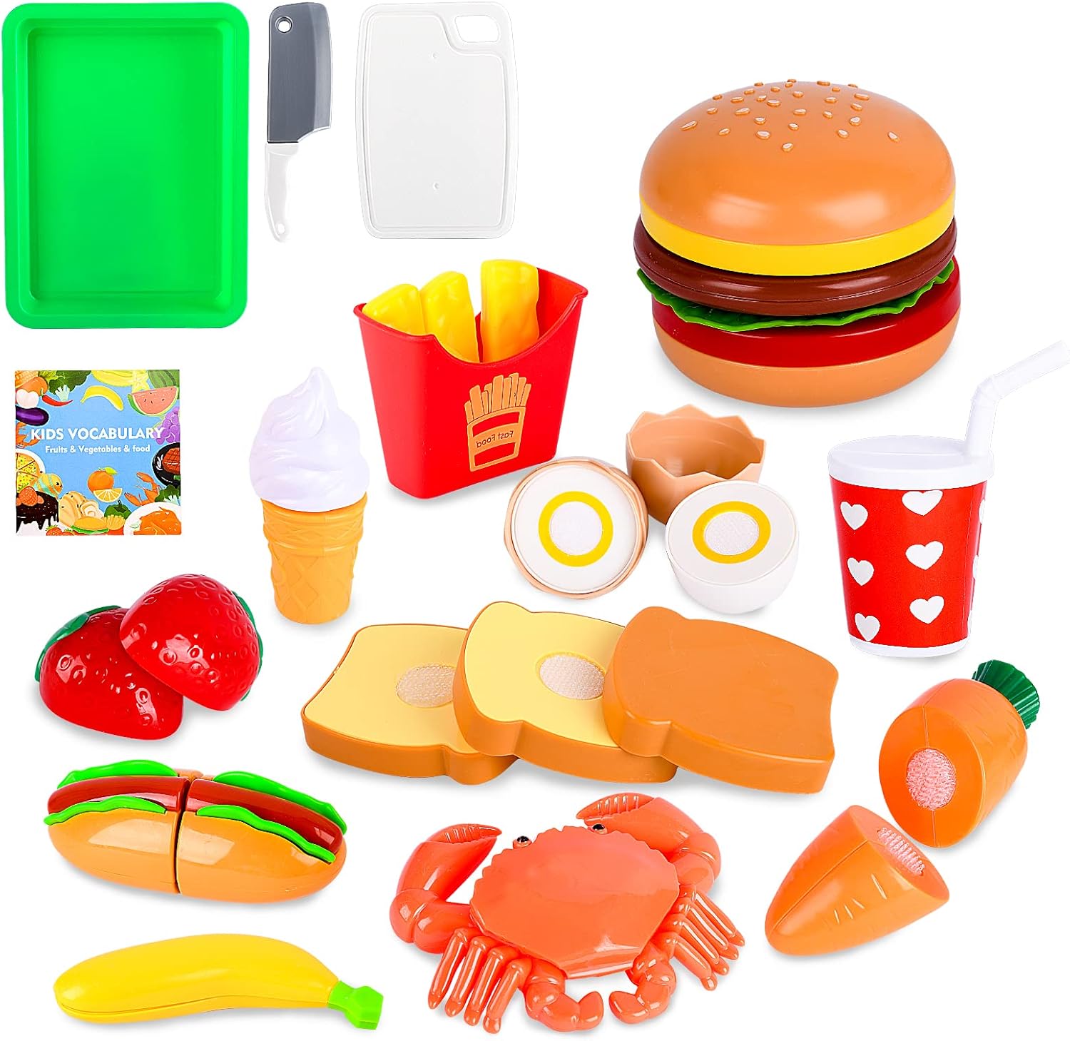 Amazon.com: FUCNEN Toy Food Fake Food for Kids Kitchen Cutting Fruit ...