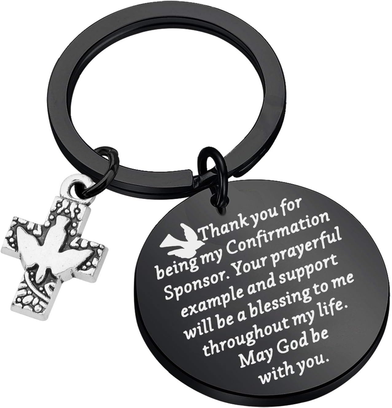 Amazon.com: Confirmation Key Chains Silver Tone Come Holy Spirit, 1 1/4 ...