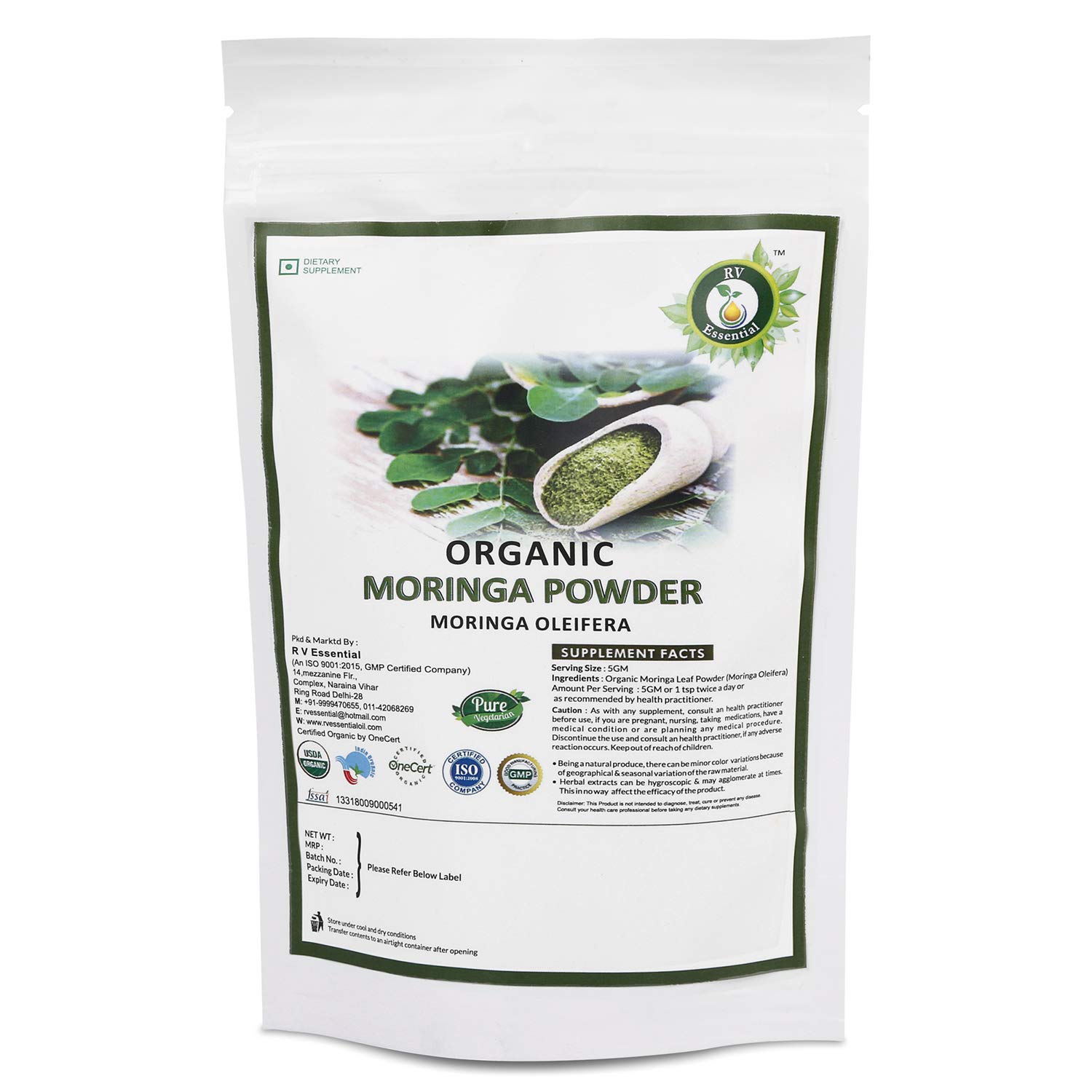 Buy R V Essential Moringa Powder 200gm- Moringa Oleifera Moringa Leaf ...
