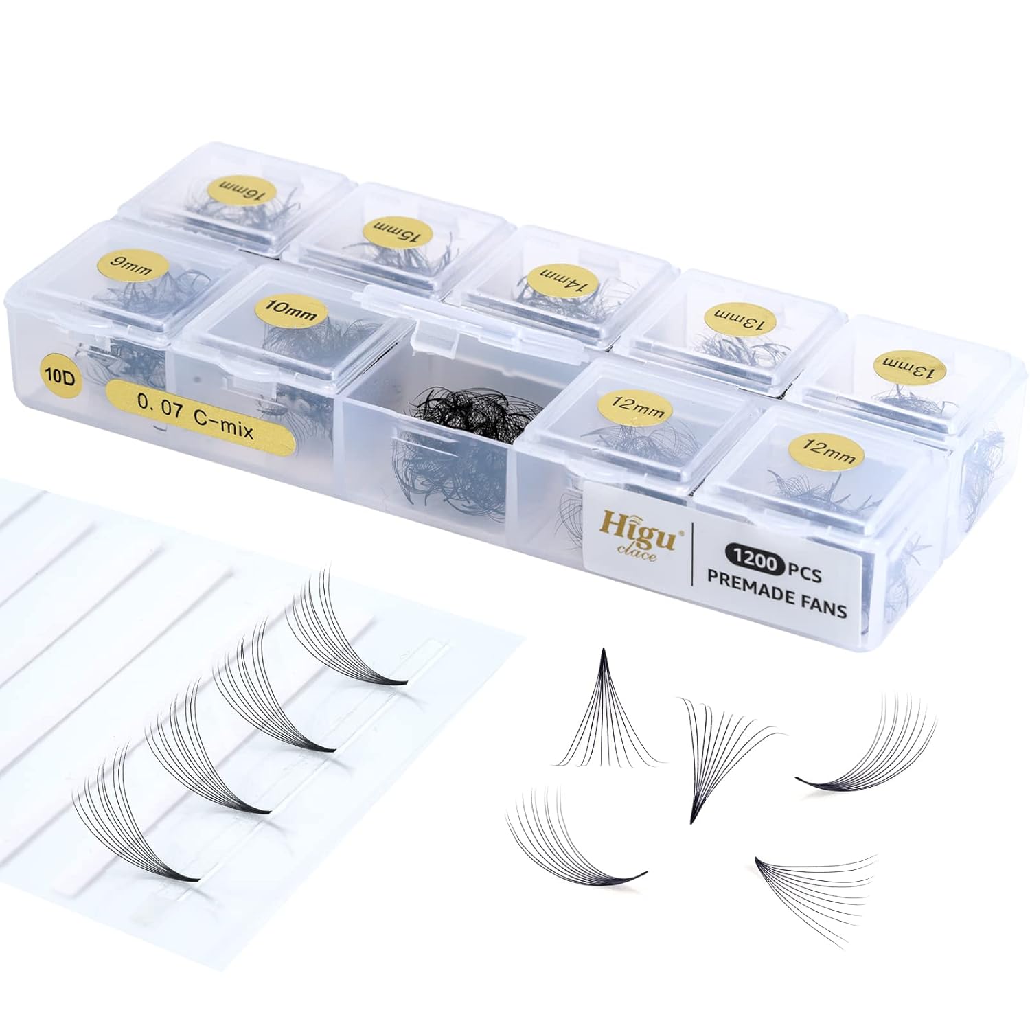 Amazon.com: 1200 Premade Fans Eyelash Extensions Mixed 9~16mm Premade ...